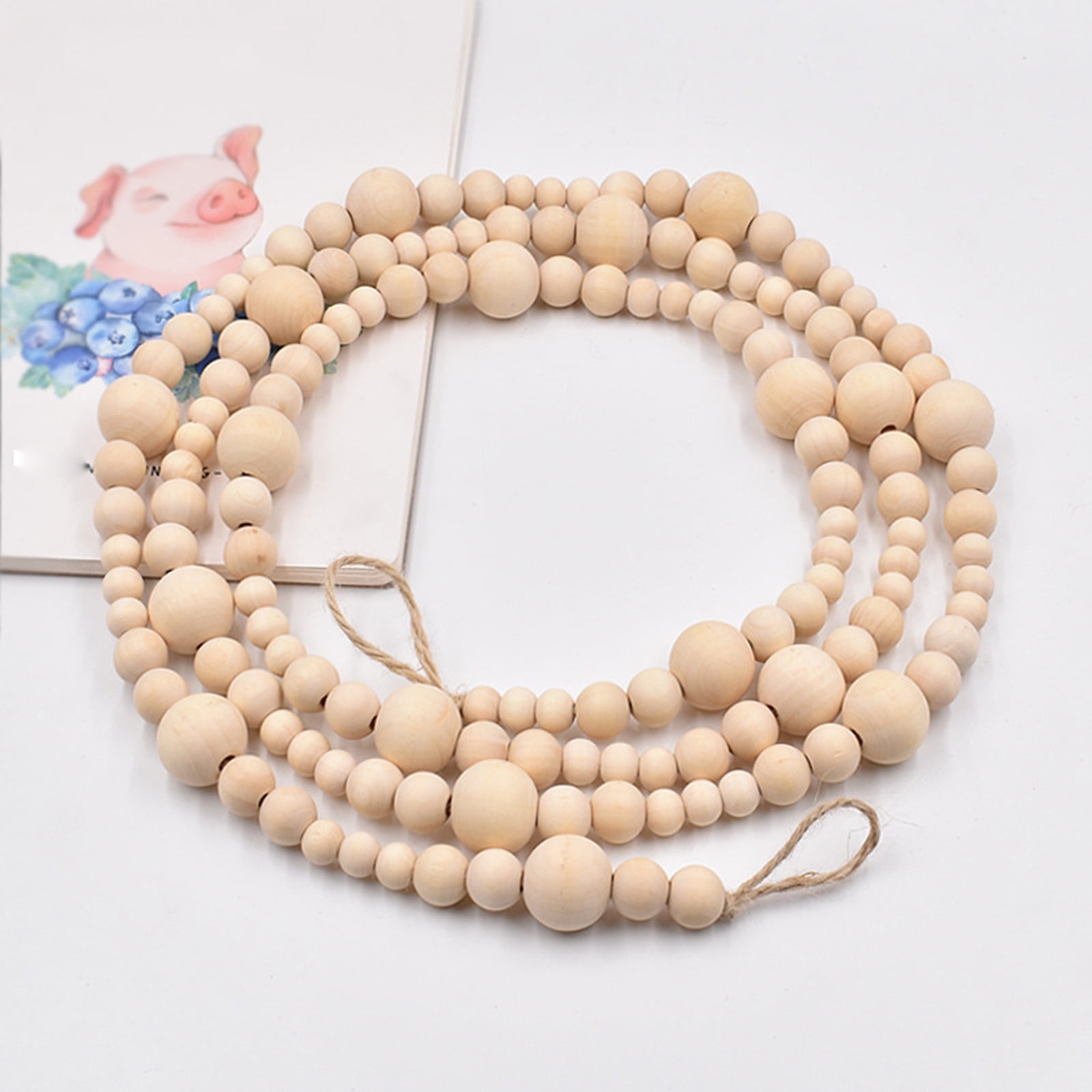 Njspdjh Wood Beads Natural Unfinished Round Wooden Loose Beads Wood ...