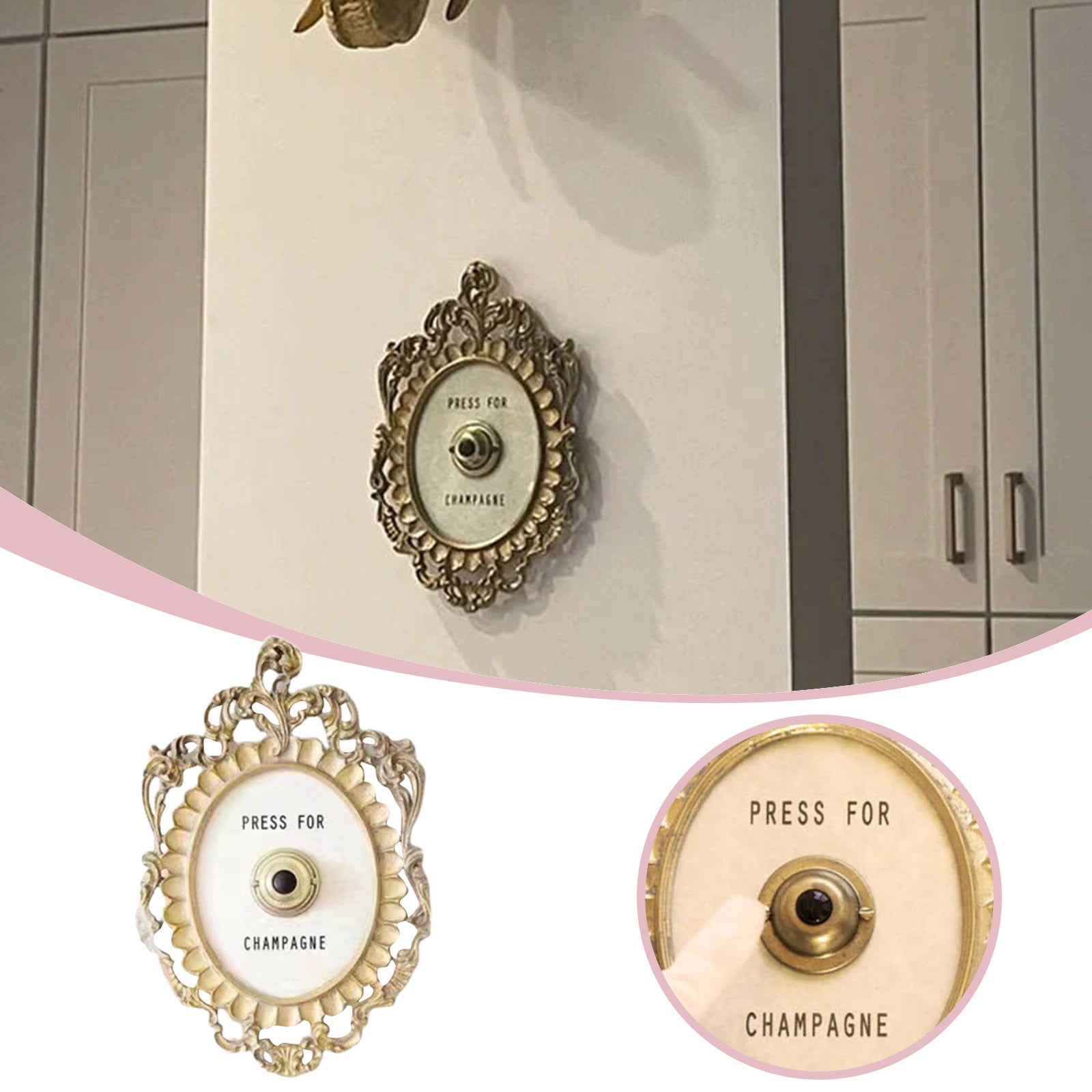 Njspdjh Wooden Garland Beads Short Champagne Doorbell European Style ...