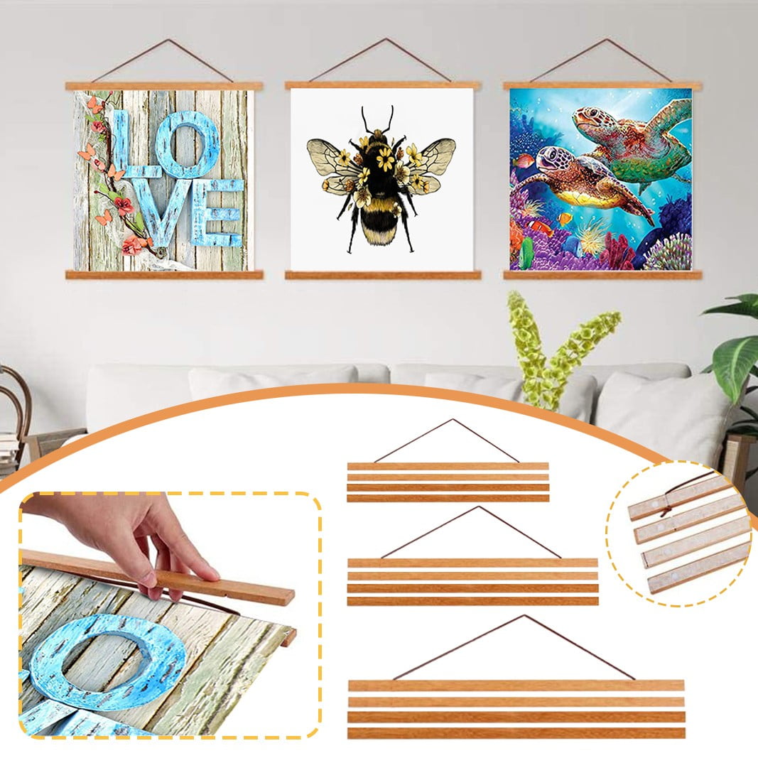 Njspdjh Wooden Garland Beads Short DIY Solid Wood Hanging Shaft Hanging ...