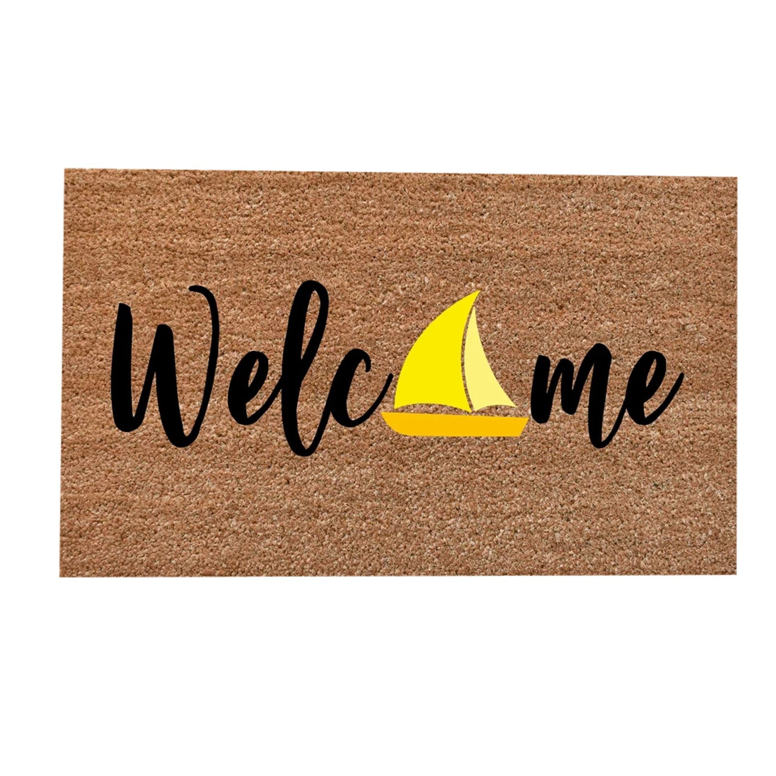 Njspdjh Woven Throw Blankets Summer Boat Doormat Beach Doormat Welcome ...