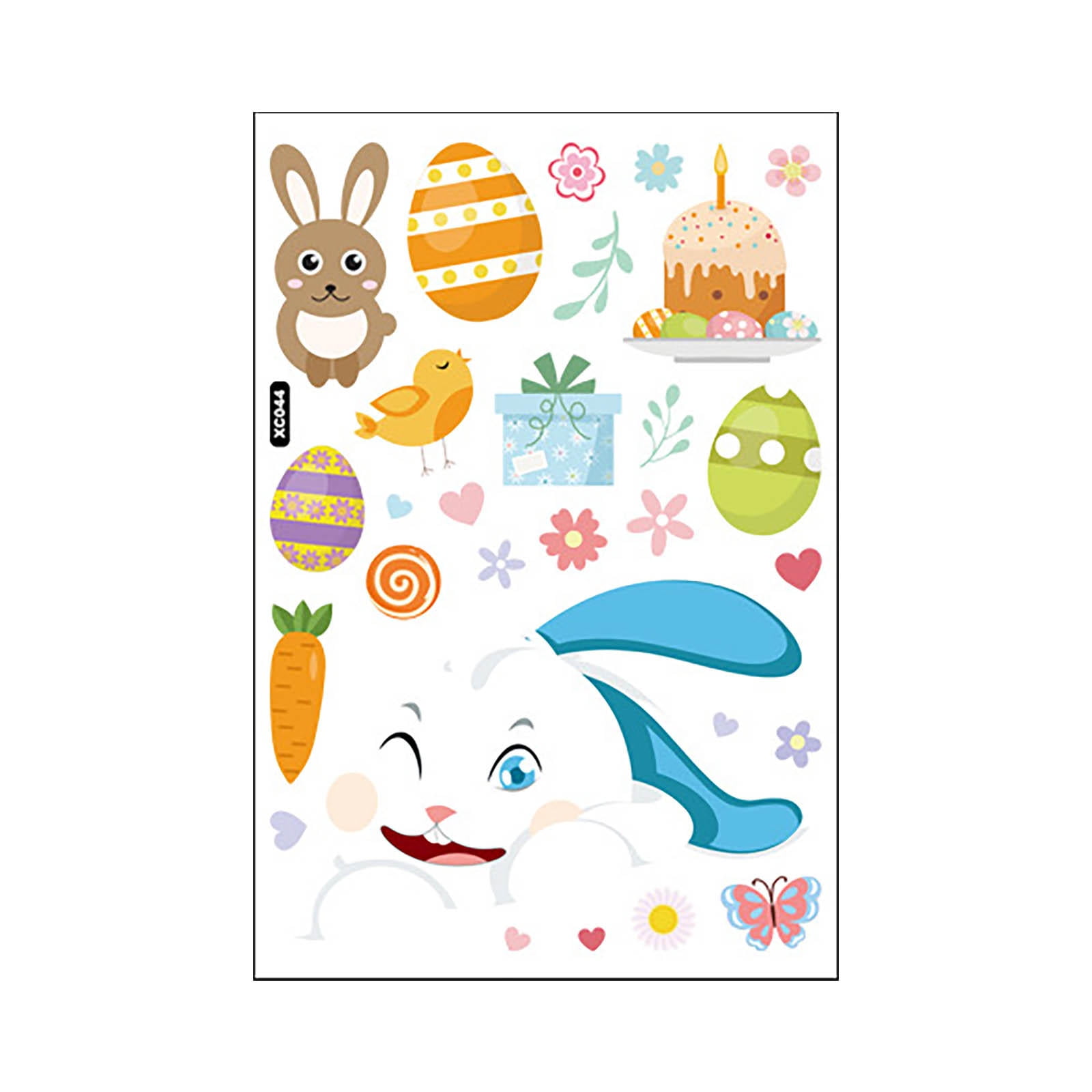 Njspdjh Zoo Animal Stickers for Kids Rabbit Glass Sticker Decal Holiday ...