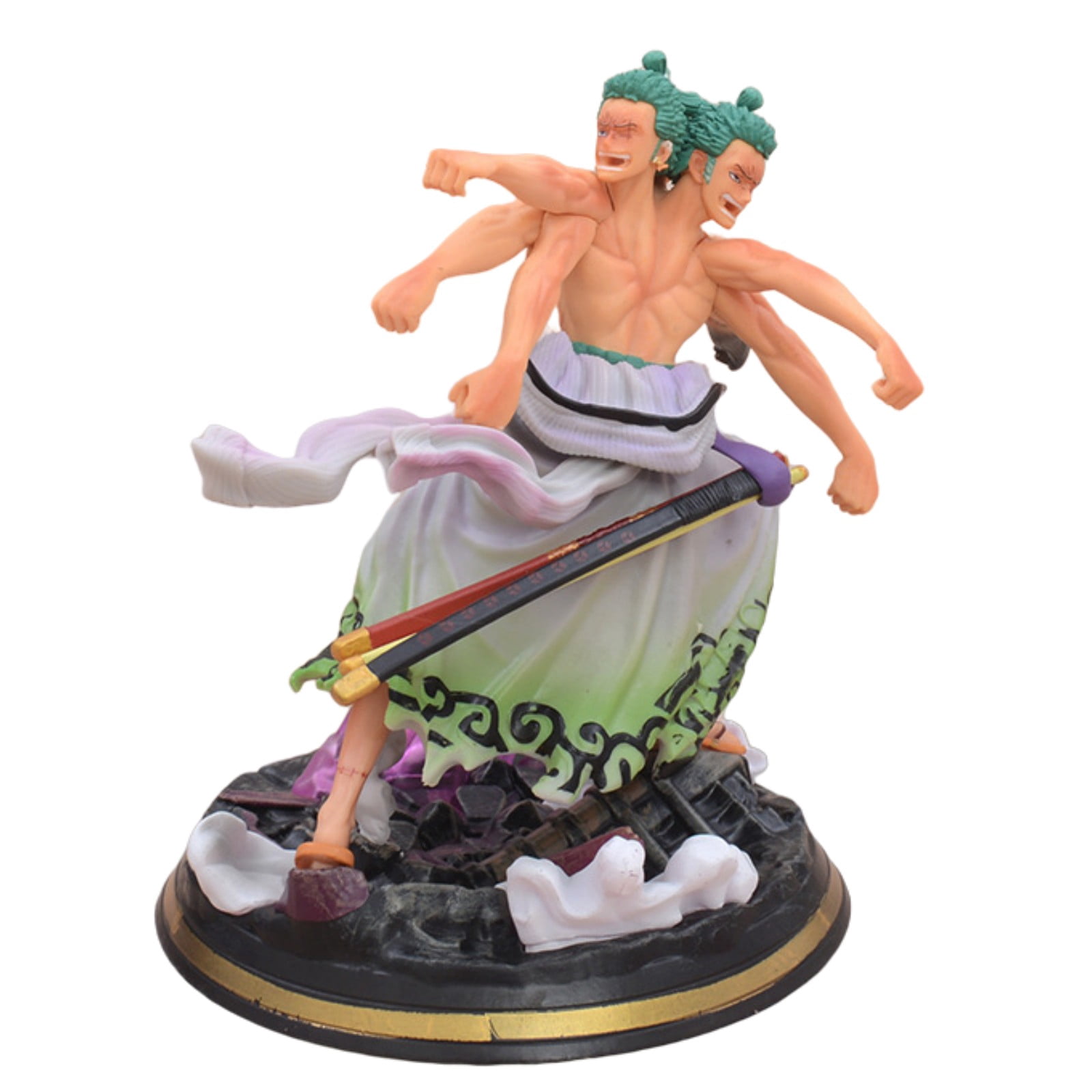 Njube Anime Fans Three heads and six arms Roronoa Zoro Figure ...