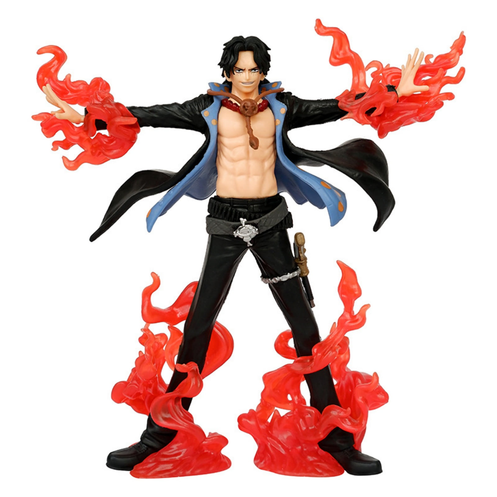 Njube Anime Figure Black Clothes Ace Figure PVC Figures Collectible ...