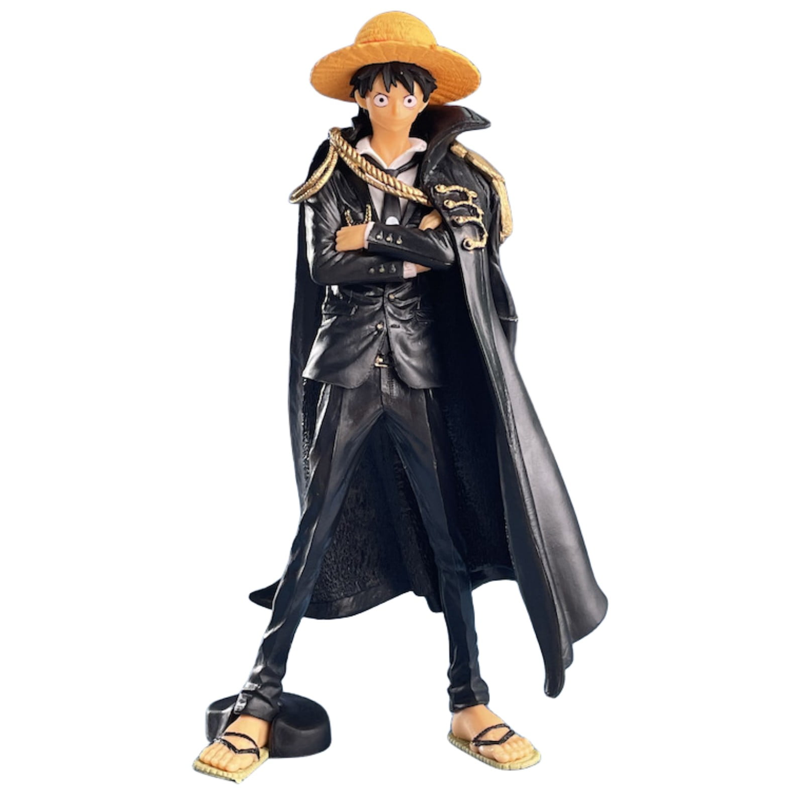 Njube Anime Sculpture Figure Black cape Luffy Figure Toys Statue ...