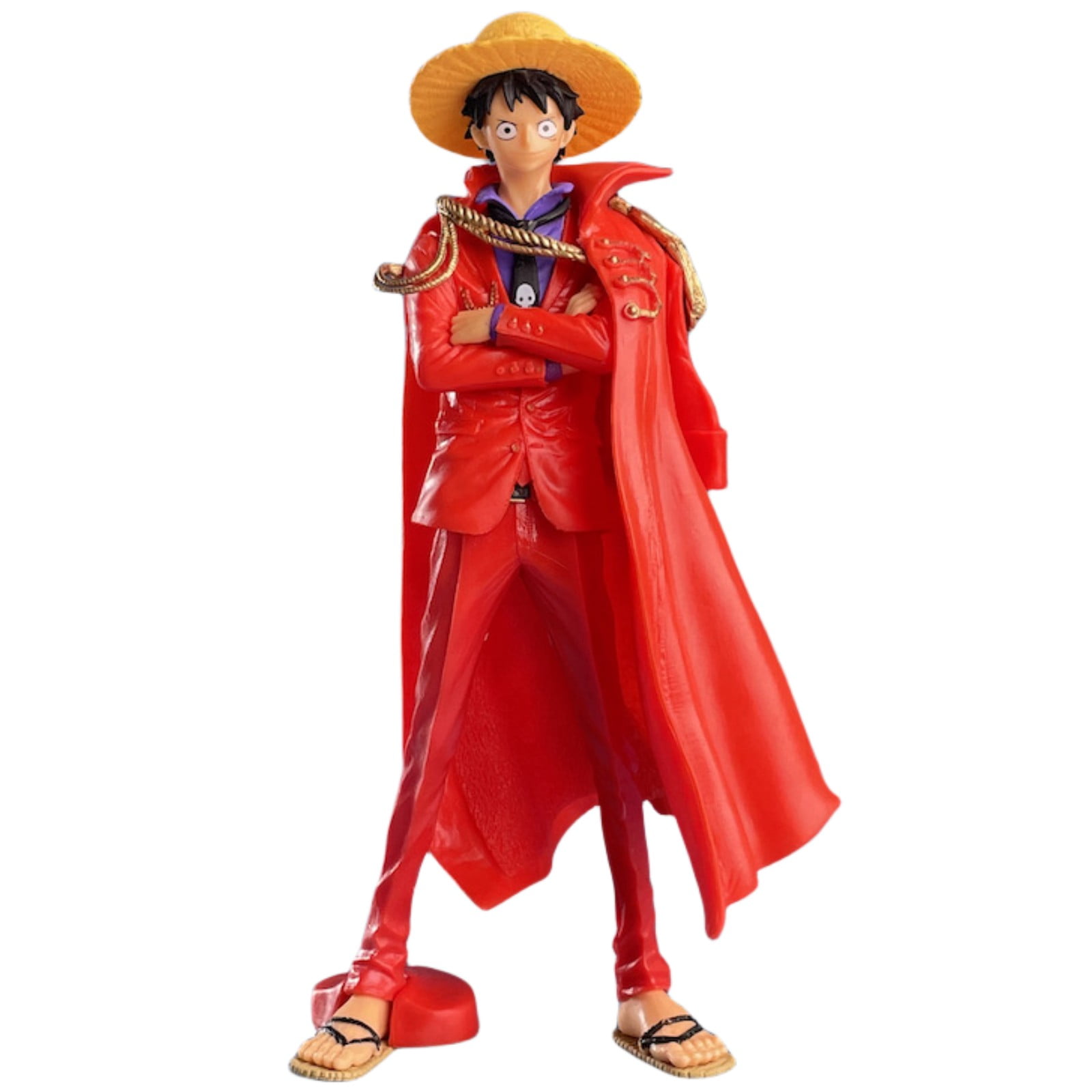 Njube Anime Sculpture Figure Red cape Luffy Figure Toys Statue ...