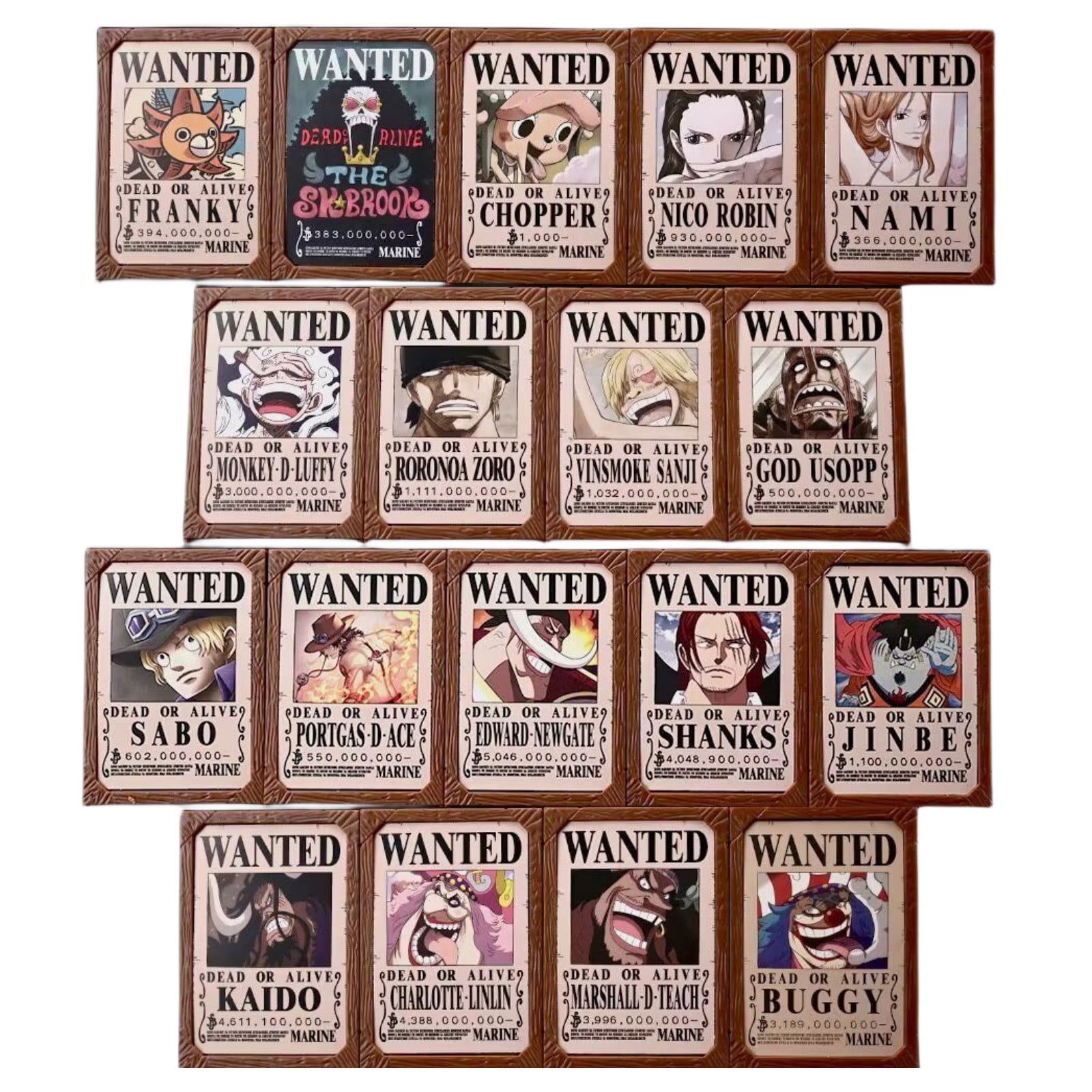 Njube Anime Wanted Picture frame Luffy Burukku Zoro Shanks Robin Figure ...