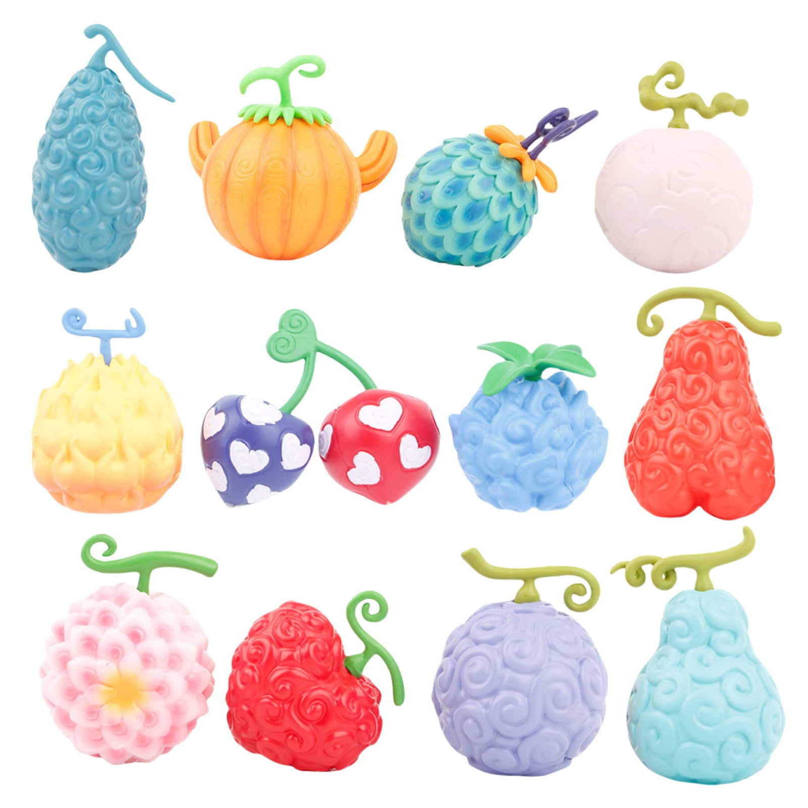 Njube Devil Fruit Figure（12PCS）Anime Toys Model Figure Statue PVC ...