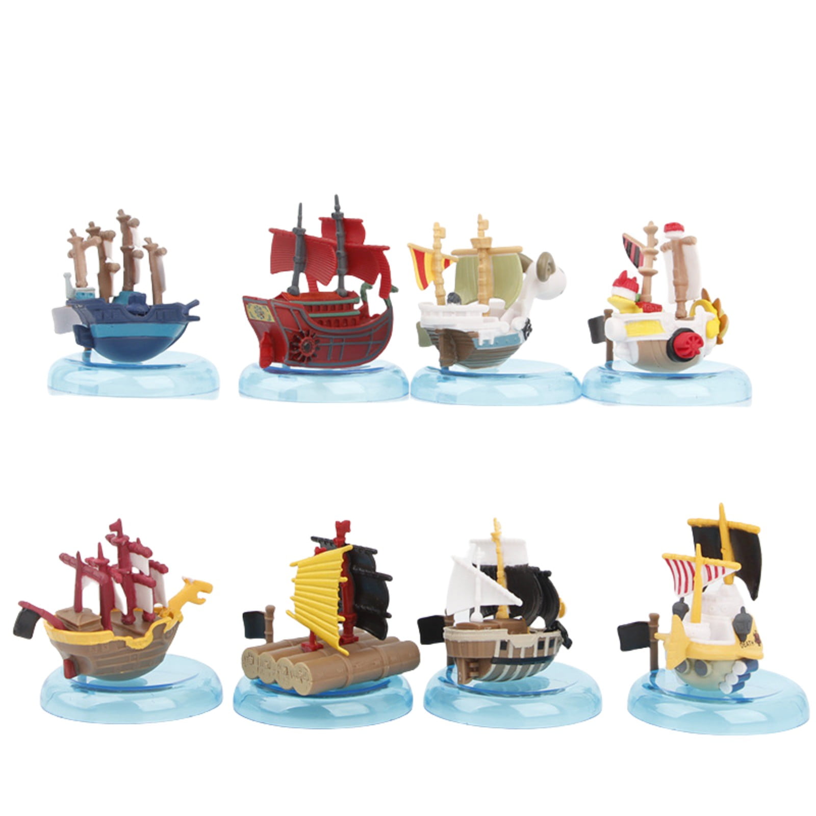 Njube Q Version Pirate Boats Figure Collection Decor Statue Model Toy ...