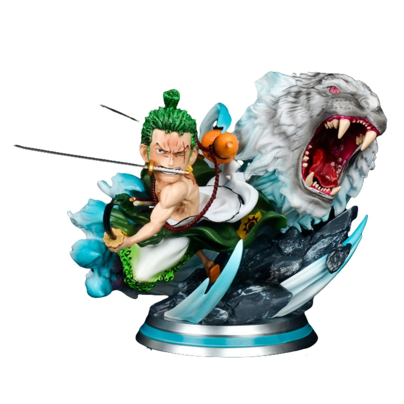 Njube Q Version White tiger Roronoa Zoro Figure PVC Toys Statue ...
