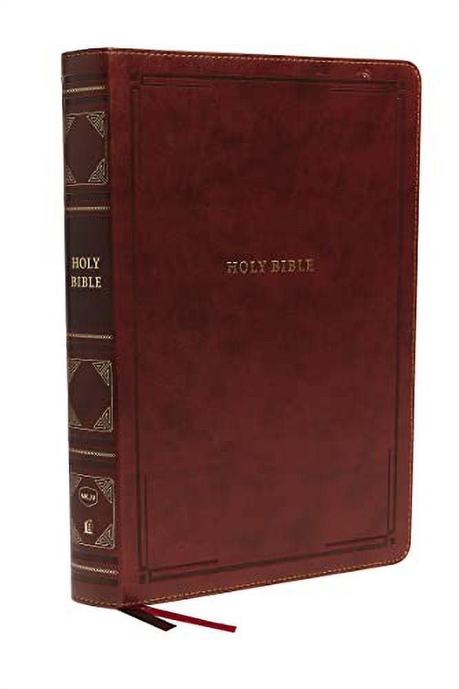 NKJV Holy Bible, Super Giant Print Reference Bible, Brown Leathersoft, 43,000 Cross references ...