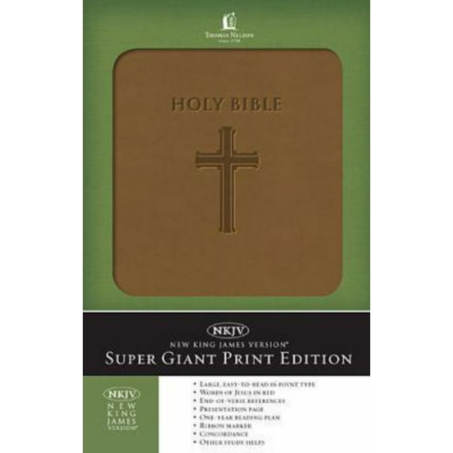 Thomas Nelson NKJV Super Giant Print Bible, Paperback Edition - Walmart.com