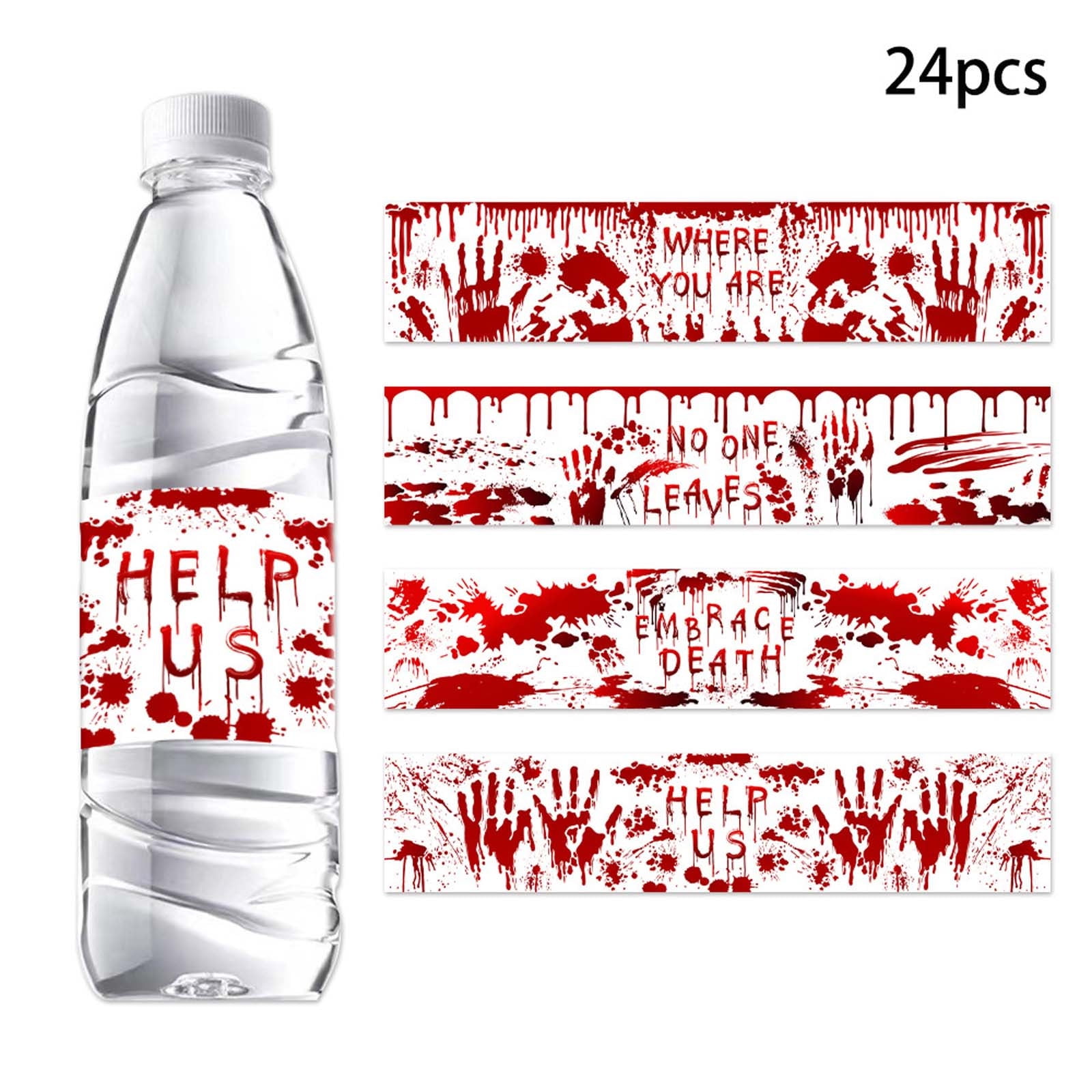 Nkmbld 24Pcs Halloween Theme Water Bottle Labels, Horror Bloody Hands Stickers, Water Proof ...