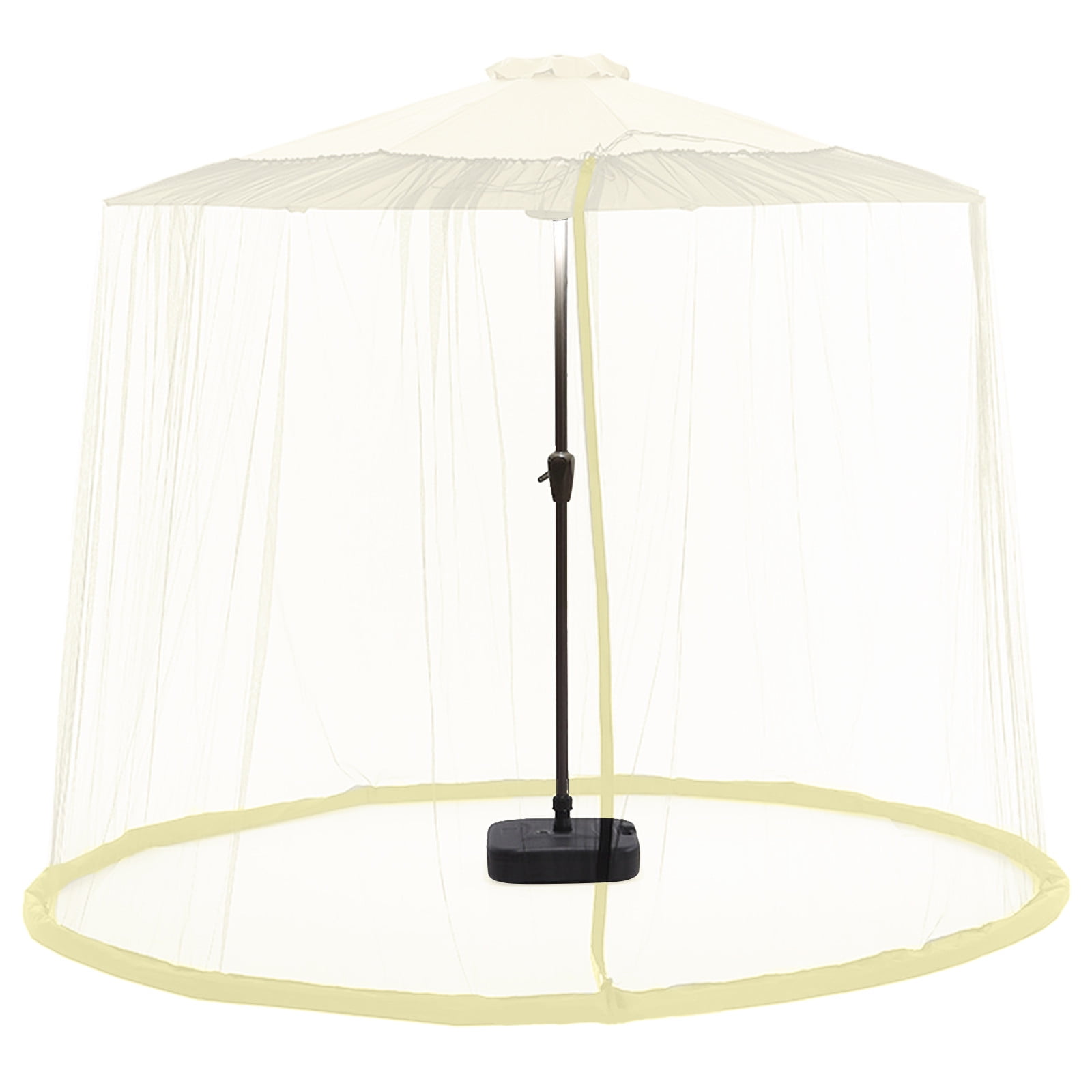 Nkmbld Black Patio Umbrella Mosquito Netting with Double Zipper Door ...