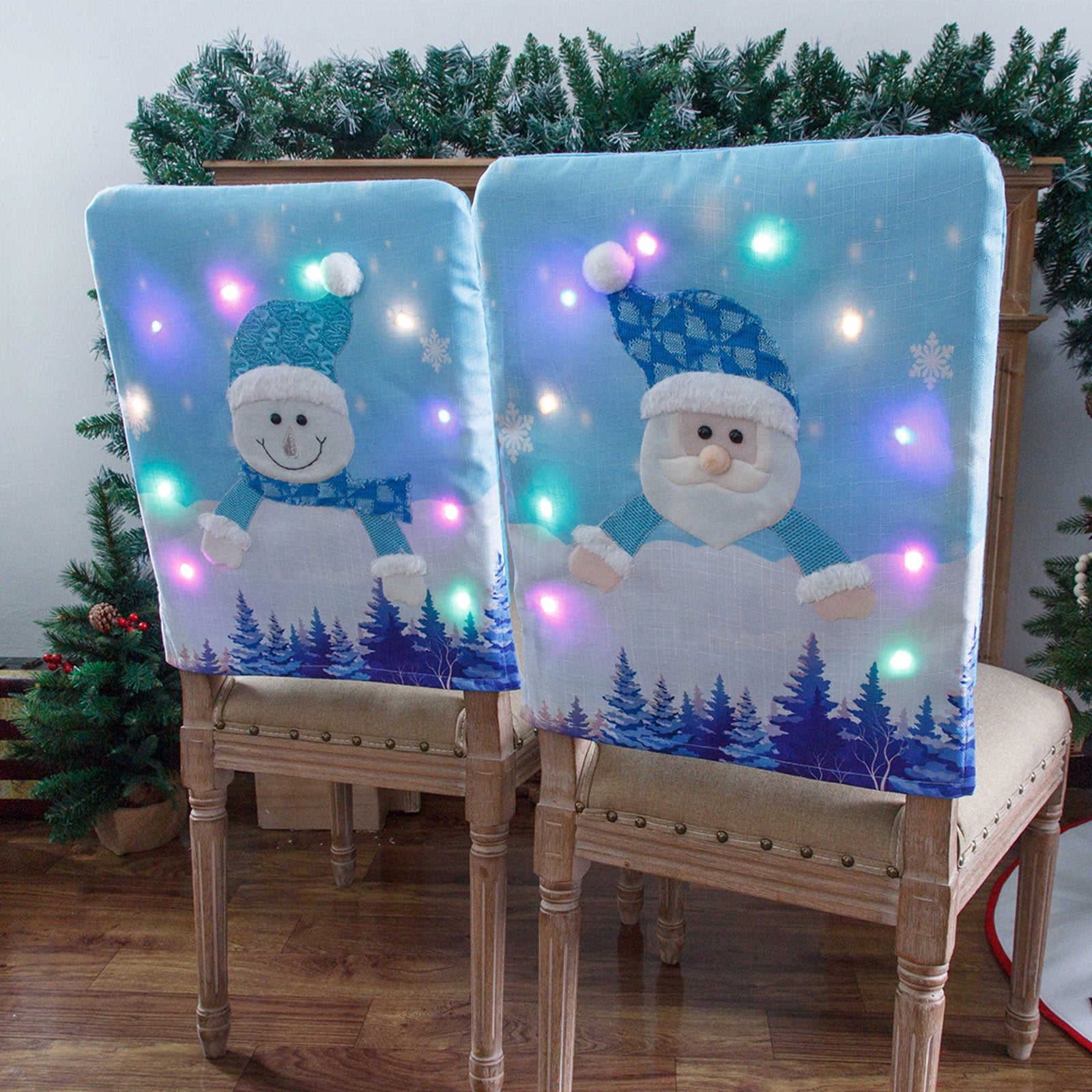 Nkmbld Christmas Chair Covers for Living Room, LED Christmas Chair ...