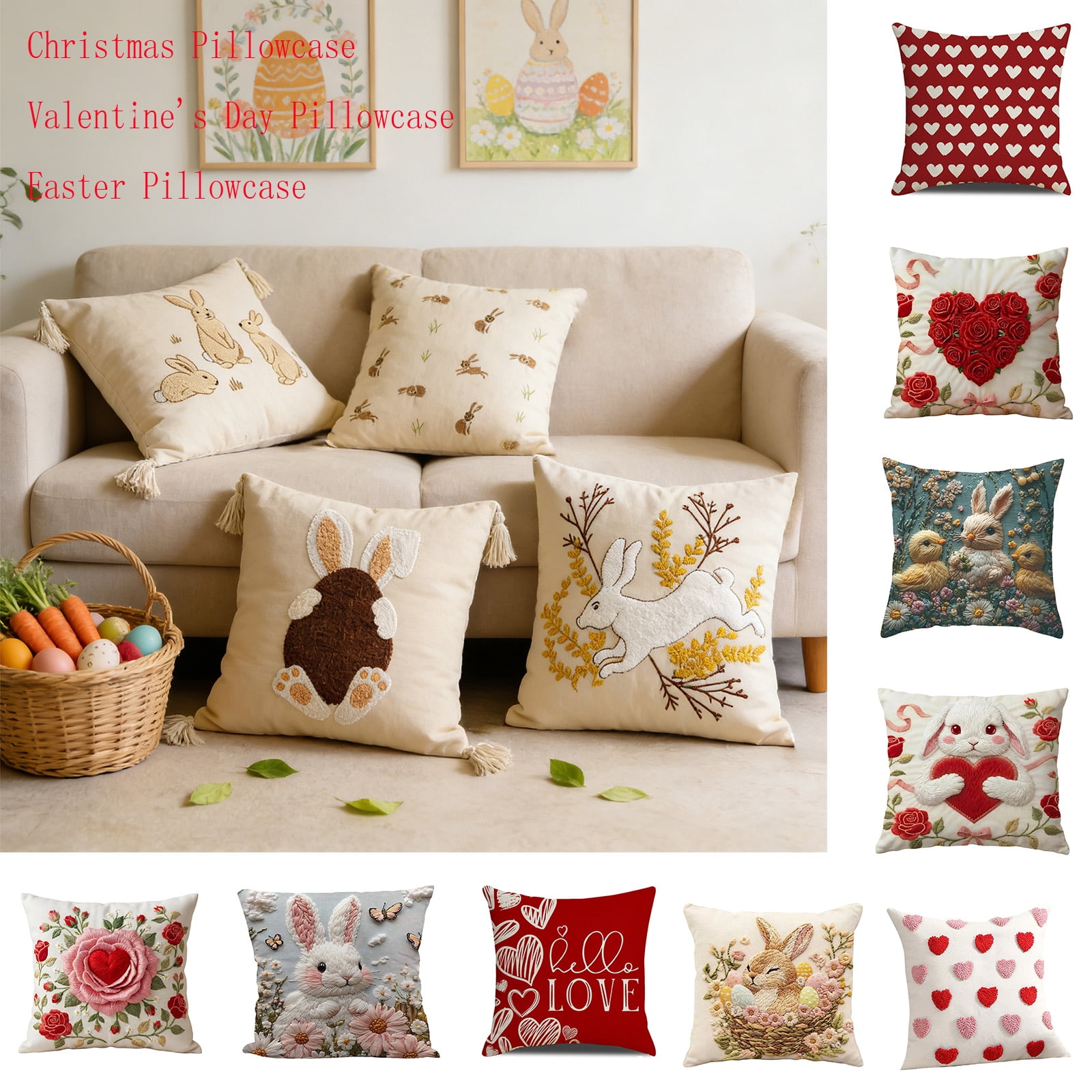 Nkmbld Christmas Decor Super Soft Christmas Linen Pillow Cover for ...