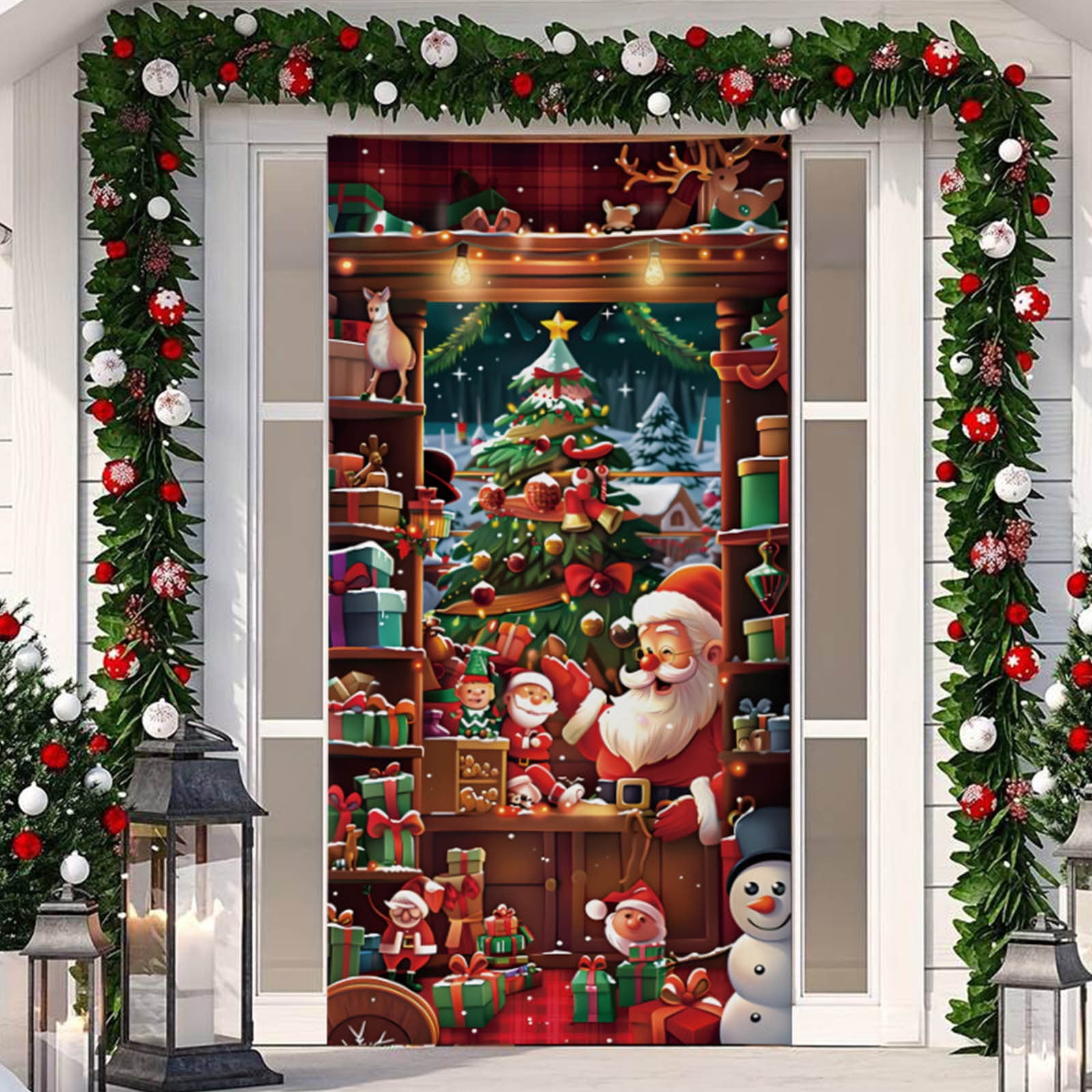Nkmbld Christmas Door Covers for Front Door, Christmas Door Cover ...