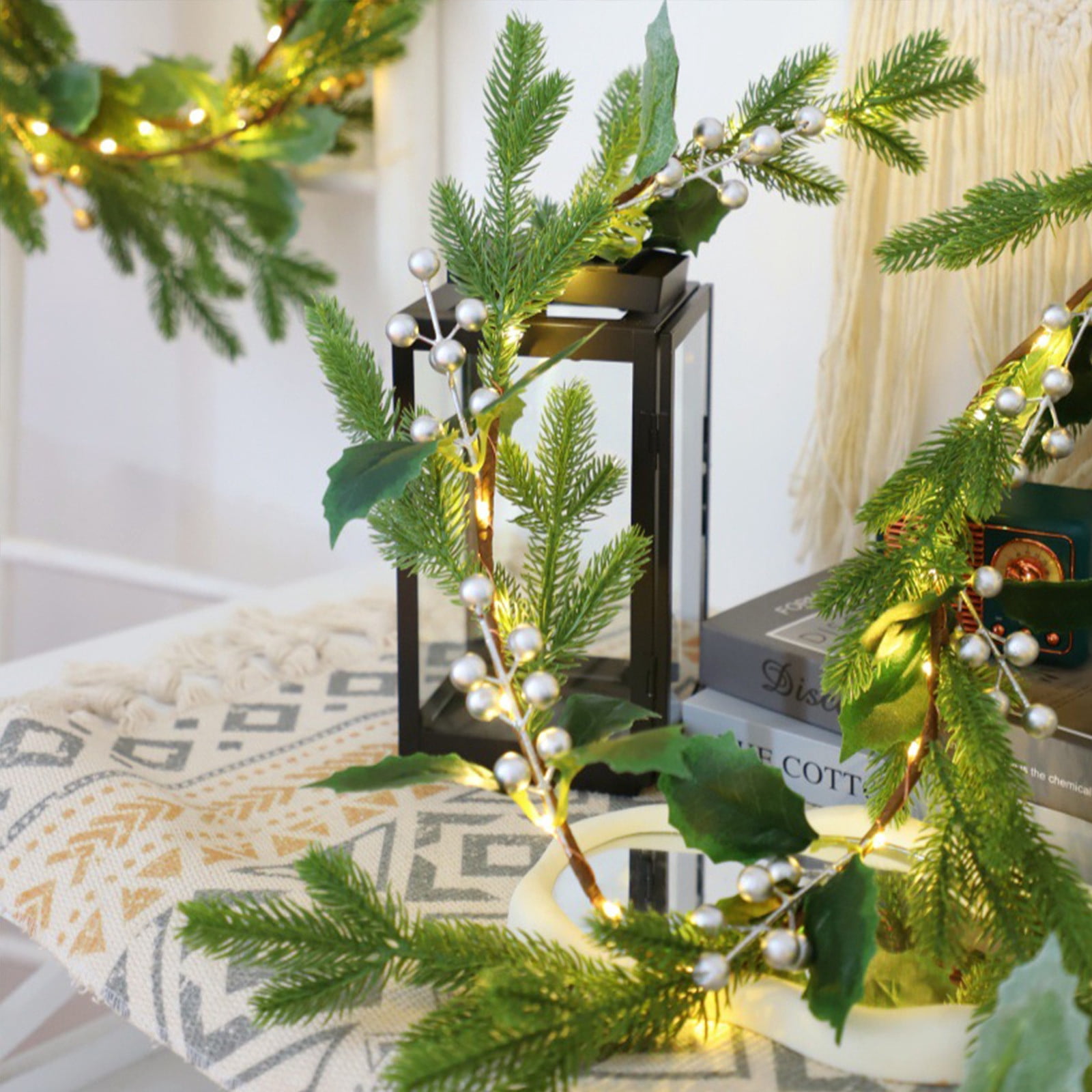 Nkmbld Christmas Garland Norfolk Pine Garland, Christmas Artificial ...