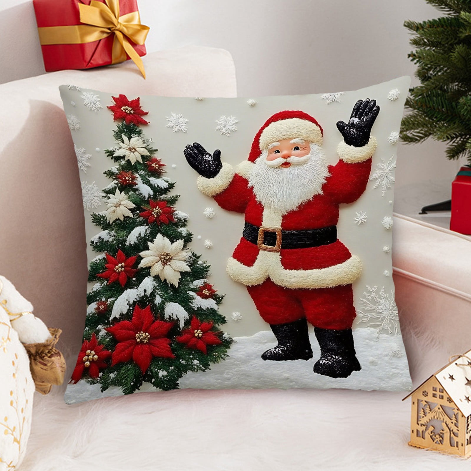 Nkmbld Christmas Throw Pillow Covers for Winter Holiday Decor ...
