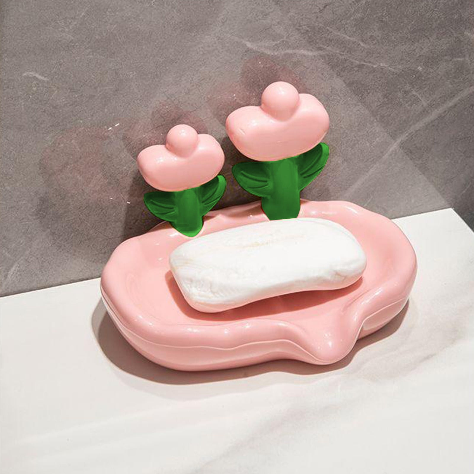 Nkmbld Draining Soap Dishes, Cute Flower Soap Tray Decorative Bathroom ...