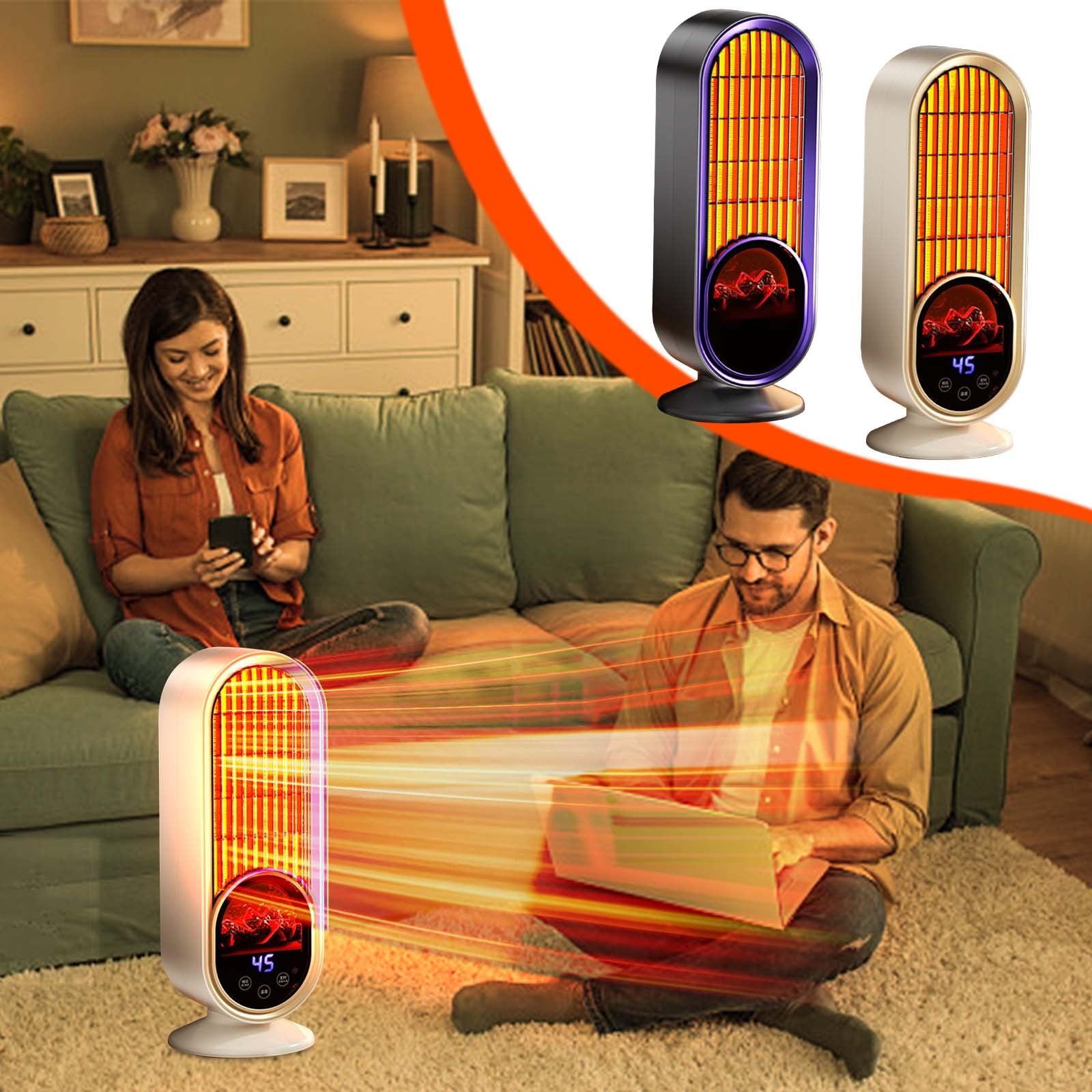 Nkmbld Electric Space Heater, High Power 1310W Desktop Ceramic Heater ...