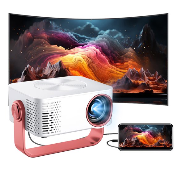 Nkmbld Full HD Portable Mini Projector, Upgrade Movie Projector ...