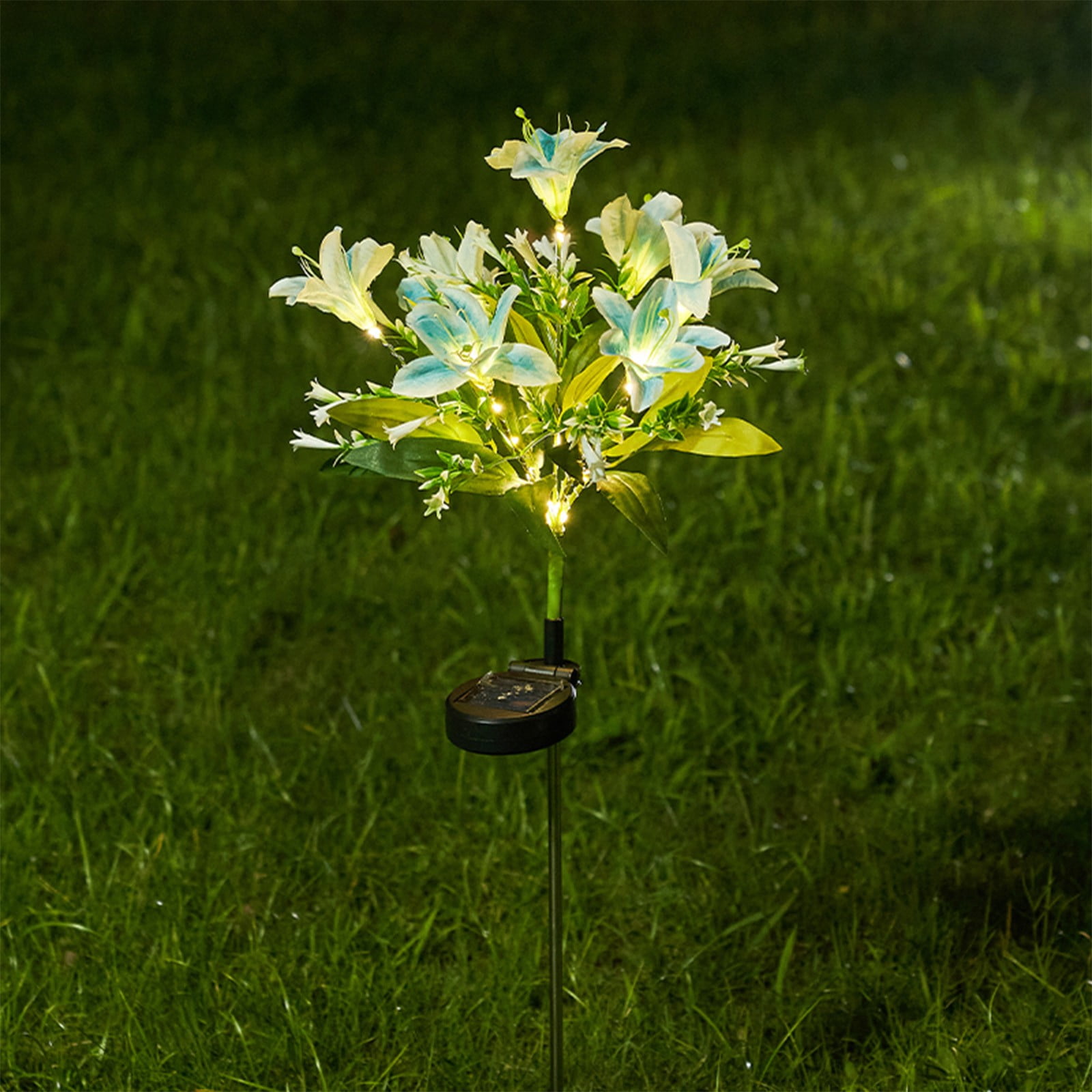 Nkmbld Garden Stake, Garden Pile Solar Powered Simulation Flower Lights ...