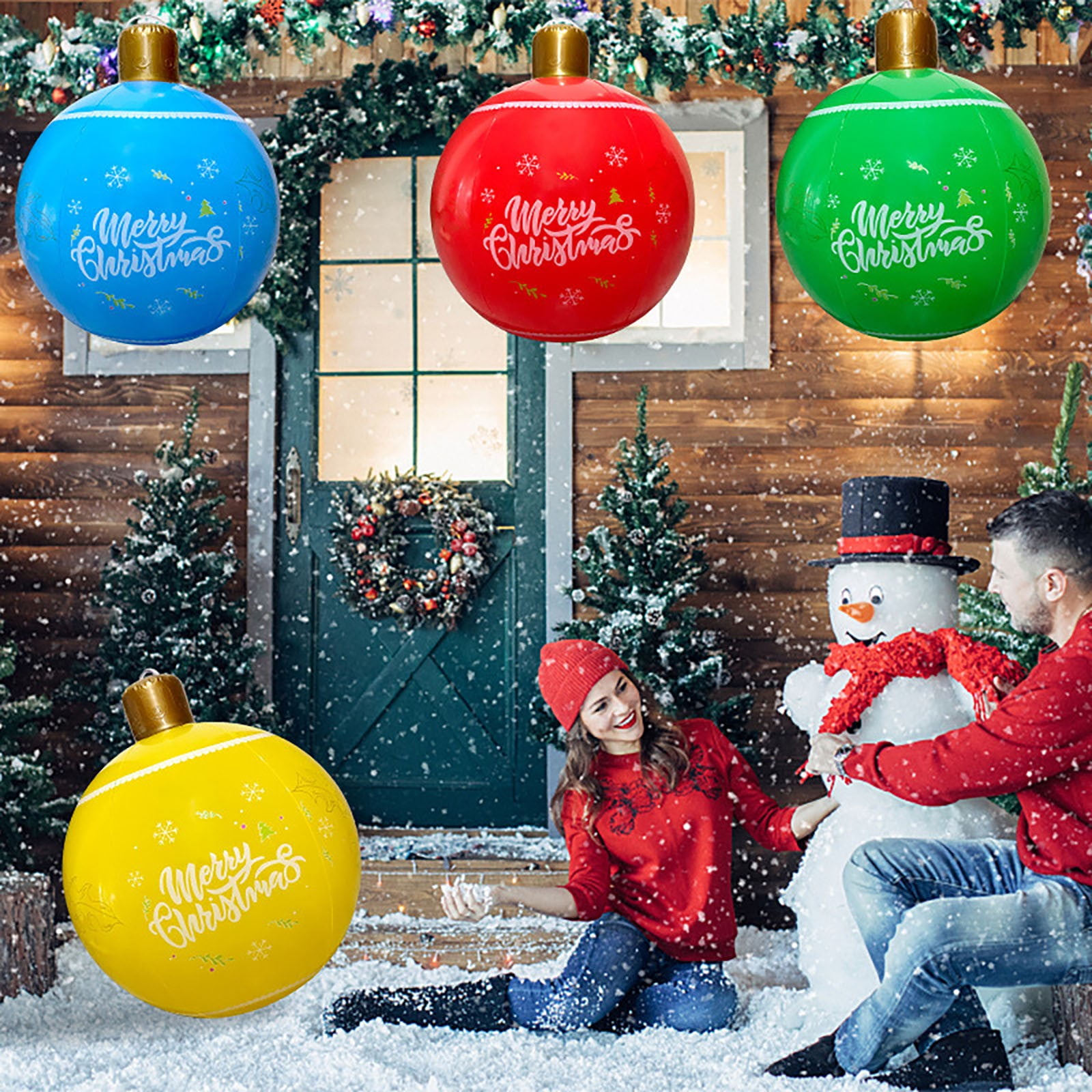 Nkmbld Giant Inflatable Christmas Balls, Inflatables Ornaments Xmas ...
