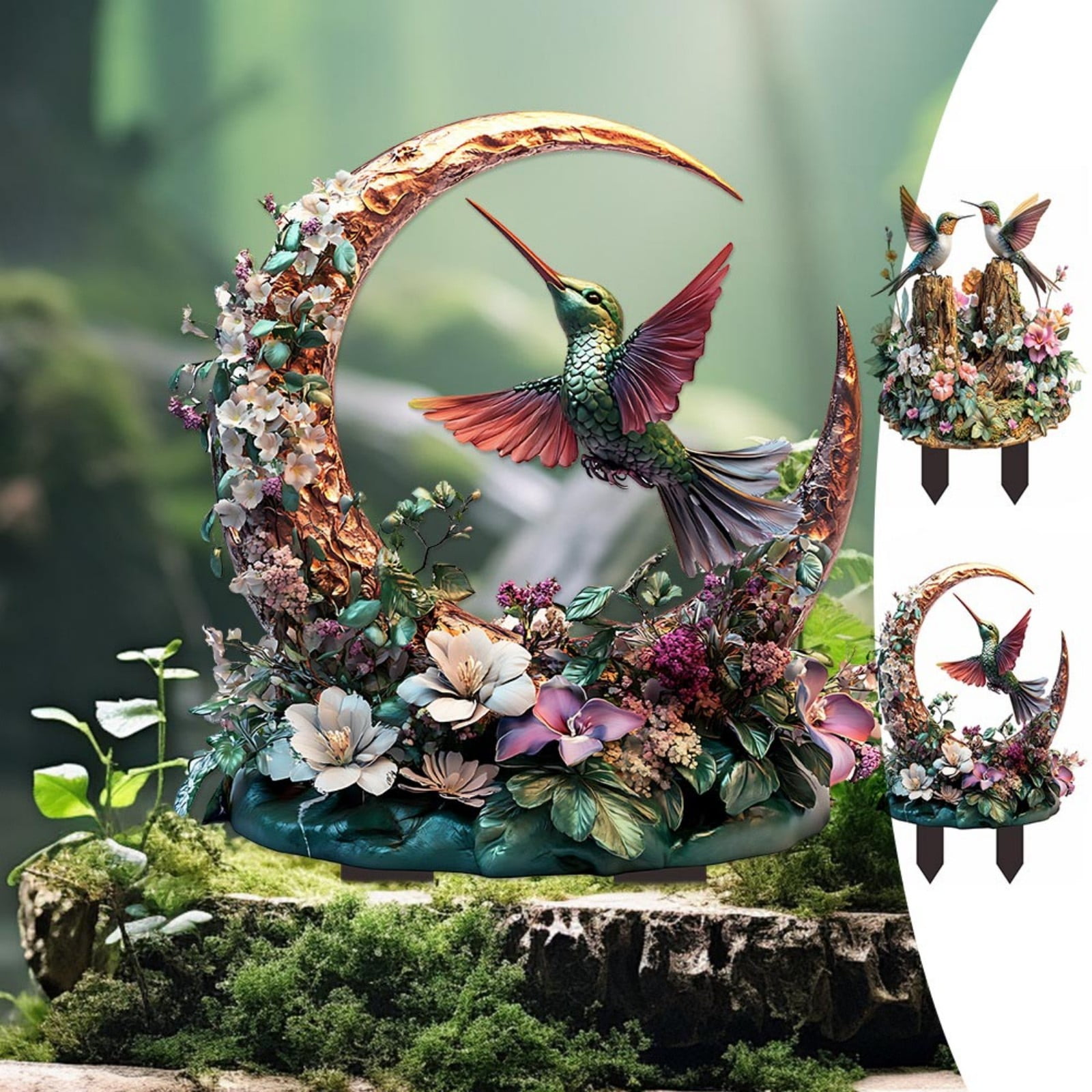 Nkmbld Outdoor Courtyard Decor 2D Hummingbird Invites Castle Garden ...