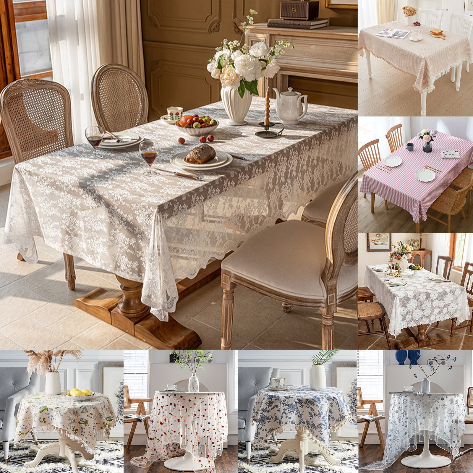 Nkmbld Outdoor Tablecloth Rustics Coffee Table Cloth Lace Decorative TV ...
