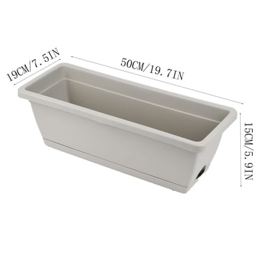 17 Inch Rectangular Plastic Pots - Window Planter for Herbs, Vegetables ...