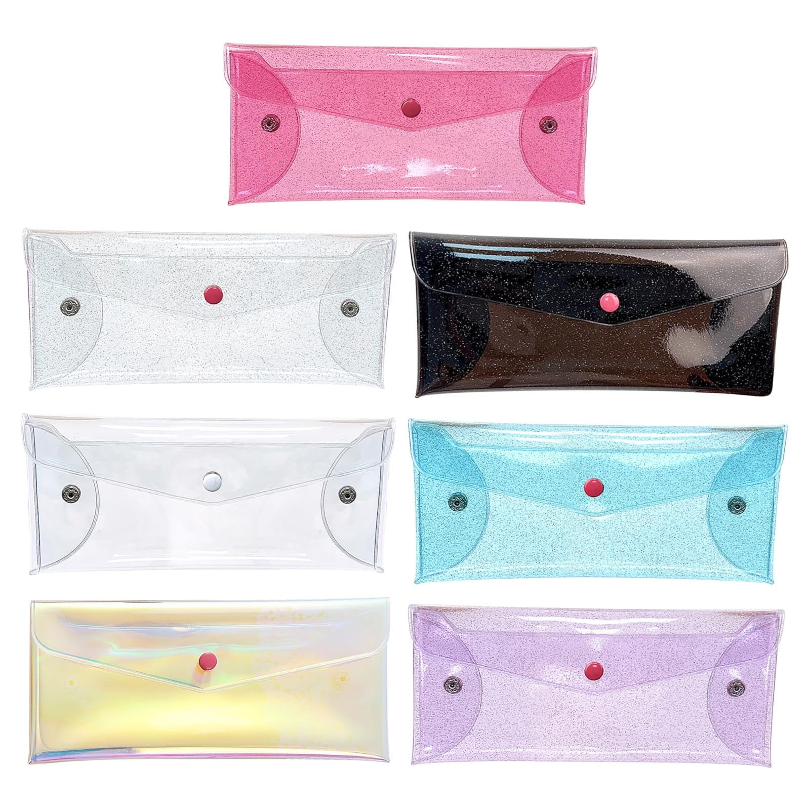 Nkmbld Office Supplies Sparkling Transparent Colored Pencil Case and ...