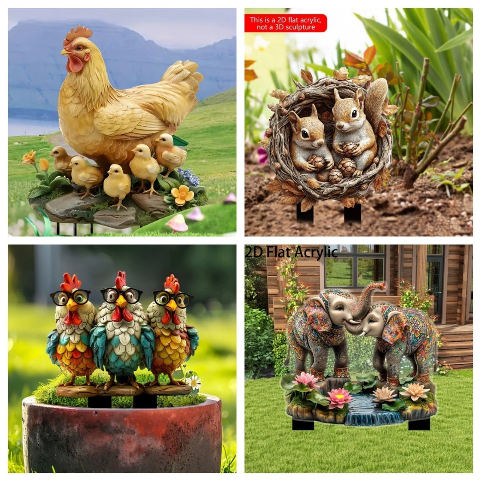 Nkmbld Statues Yard Decorations Outdoor Garden Decor, Series Acrylic ...
