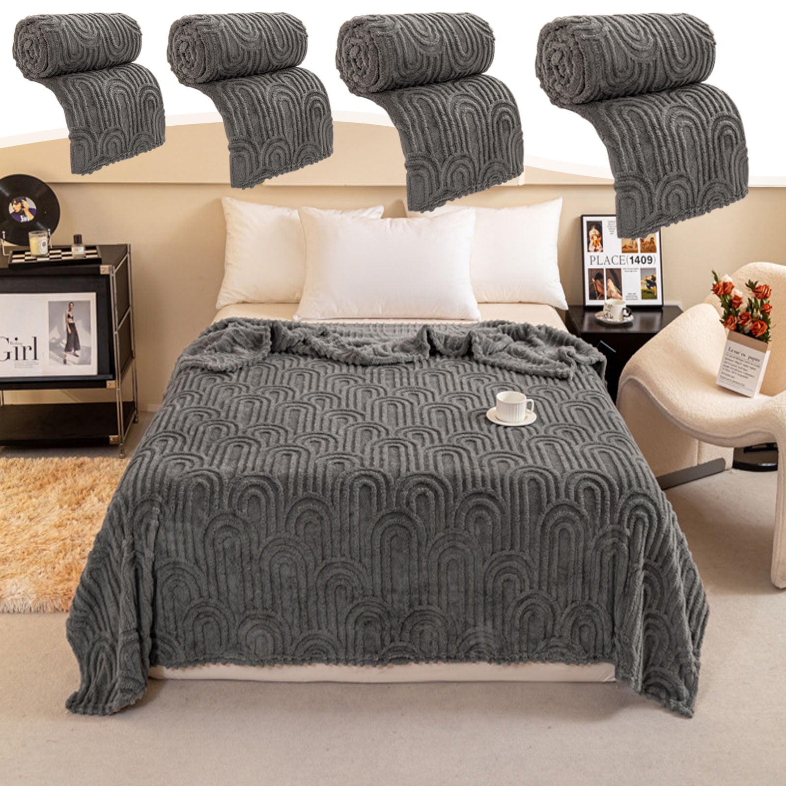 Nkmbld Roman Column Milk Velvet Flannel Shawl Blanket Lunch Break ...