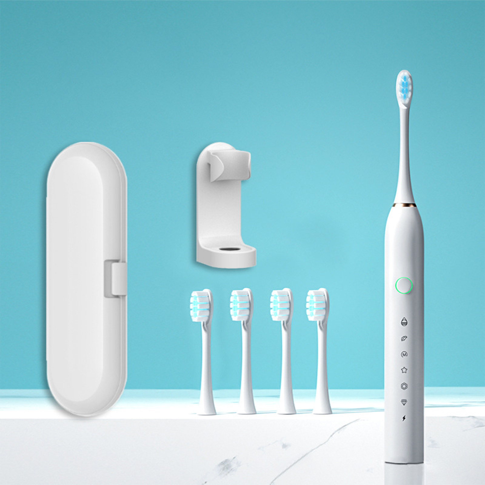 Nkmbld Teeth Whitening Supplies 4 Brush Heads, 6 Gears with Bracket and ...