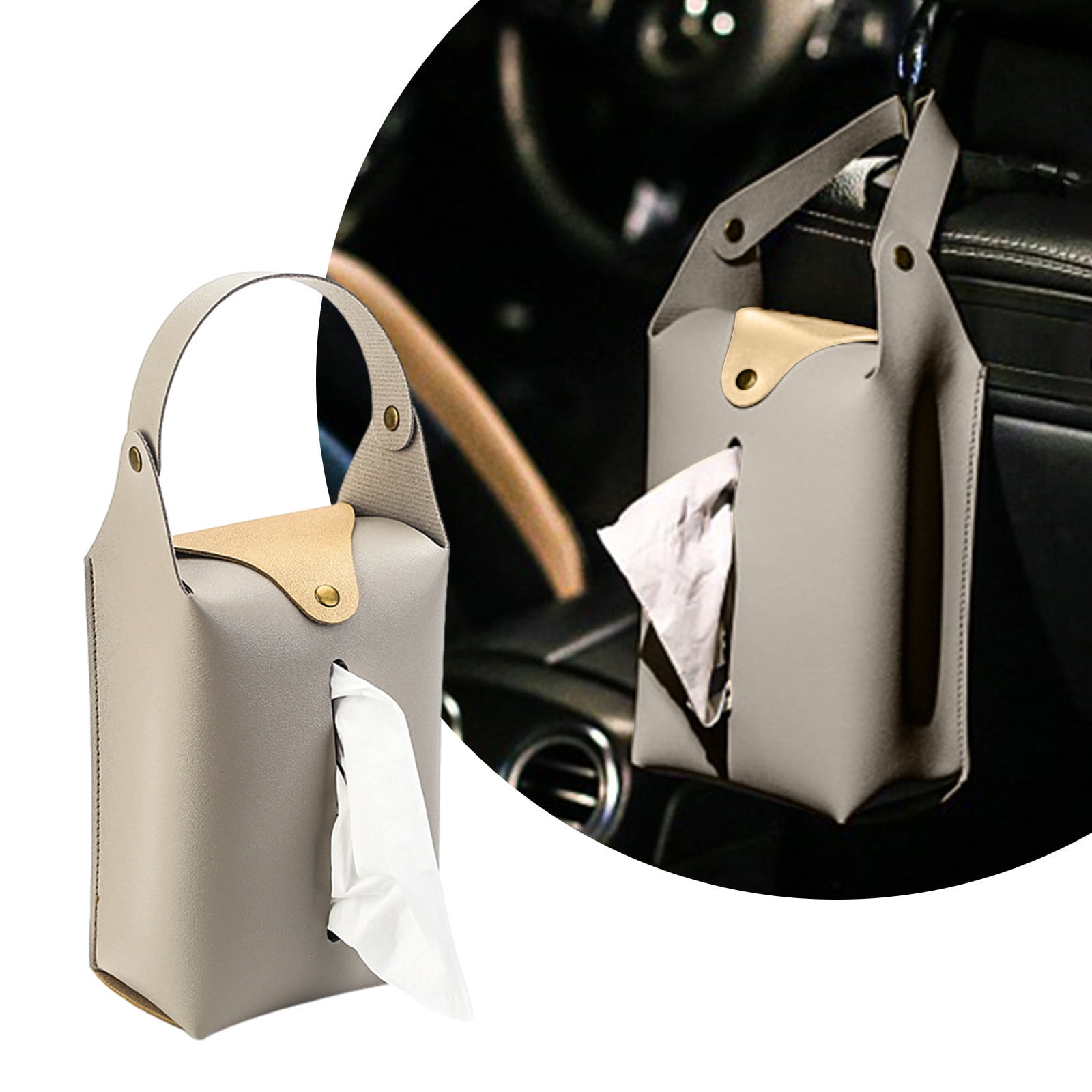 Nkmbld Tissue Box Cover Car Tissue Box,Hanging Tissue Box Leather Car ...