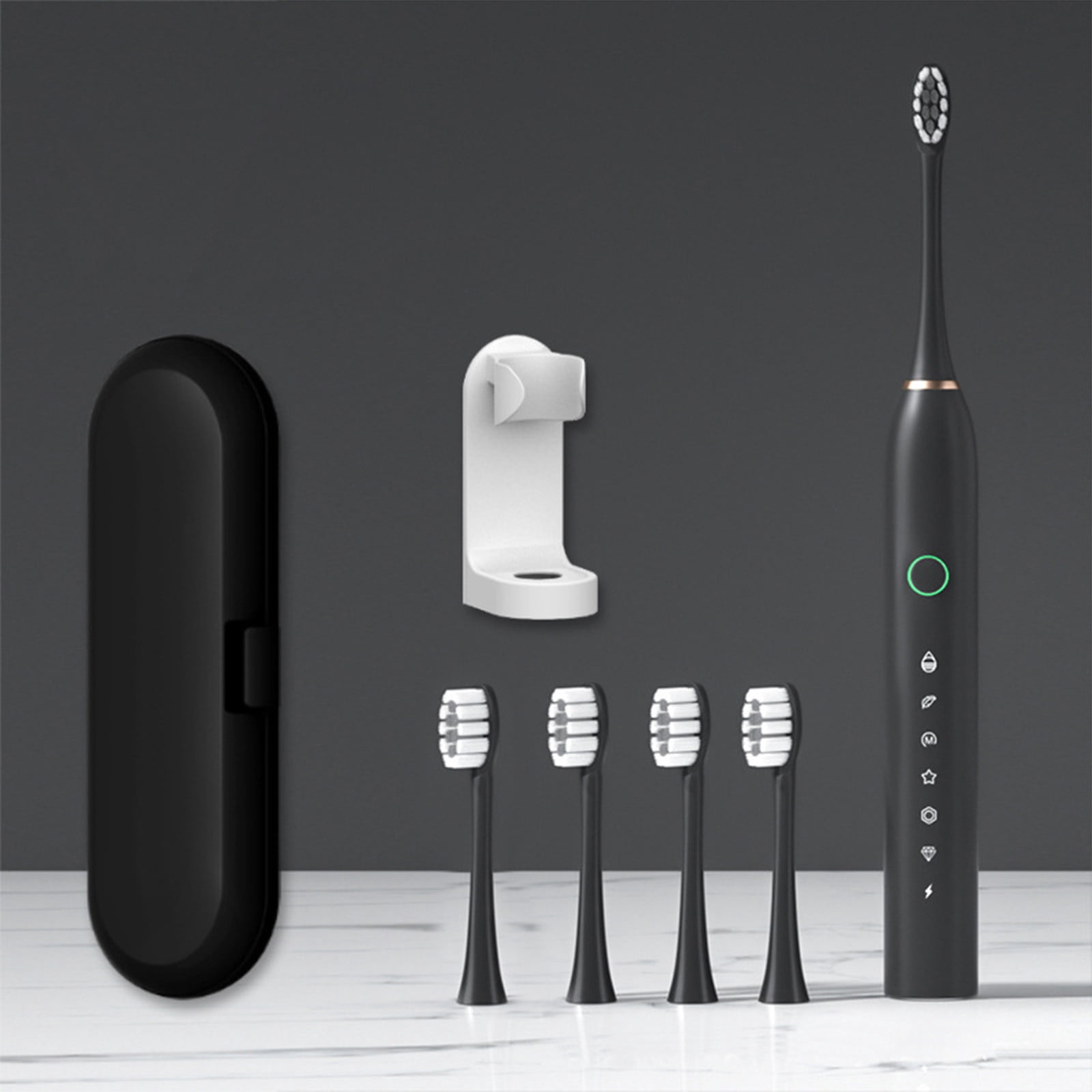 Nkmbld Ultra Whitening Toothbrush 4 Brush Heads, 6 Gears with Bracket ...