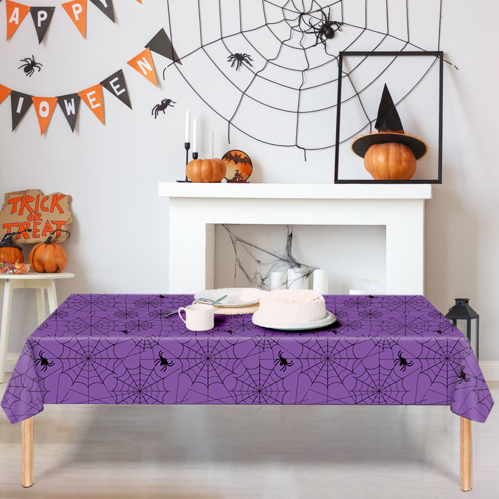 Nkmbld Vintage Tablecloth Halloween Web Tablecloth Disposable Party ...