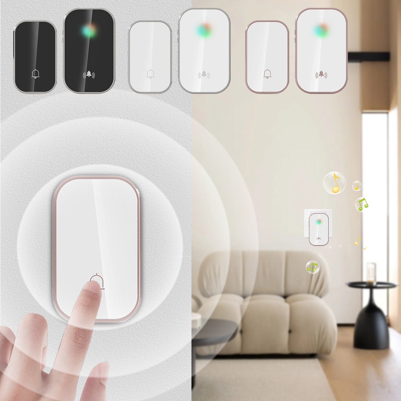 Nkmbld Wireless Doorbells for Home, Low Power Consumption Digital ...