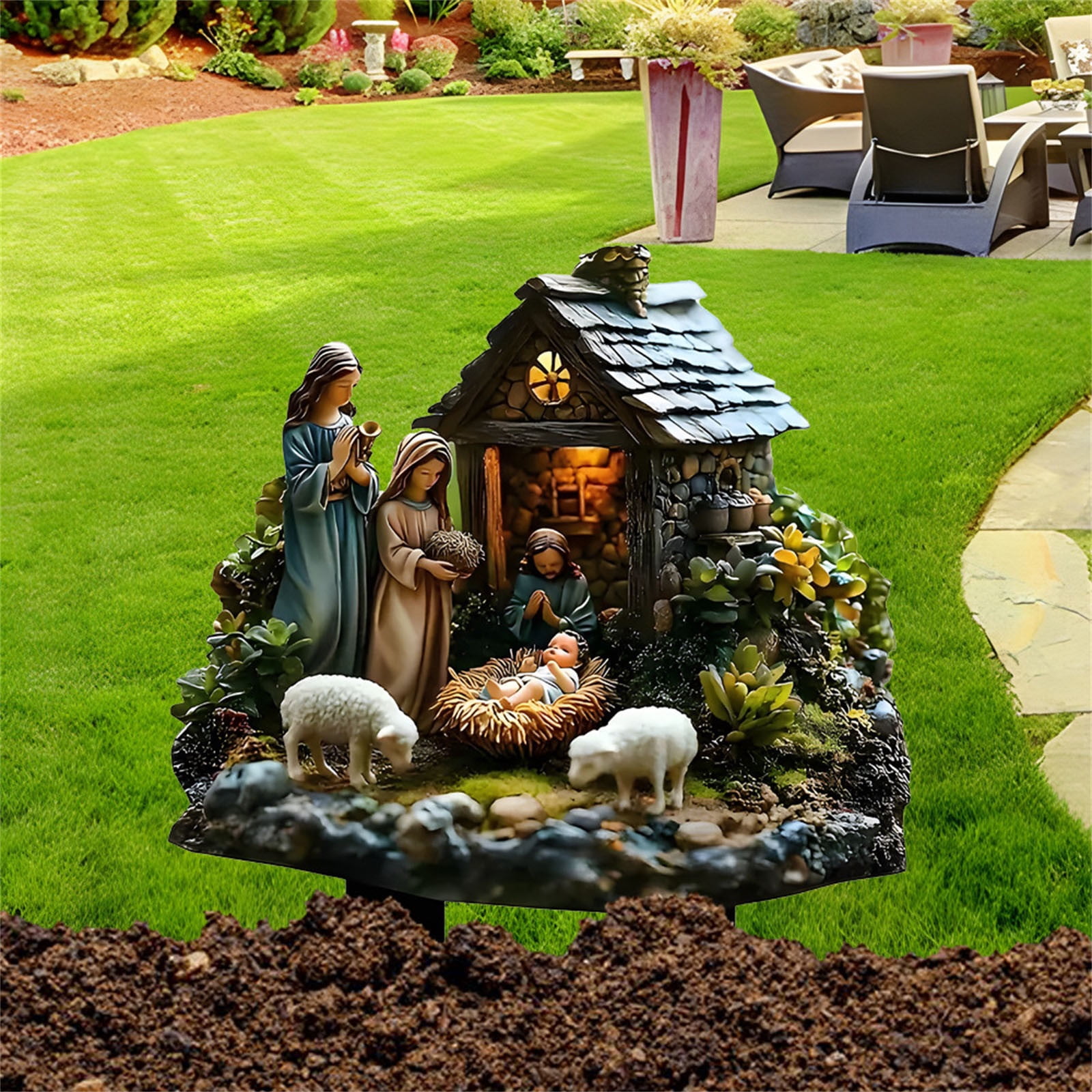 Nkmbld Yard Statues, Patio Statues Forest Elves and Room Stakes Acrylic ...