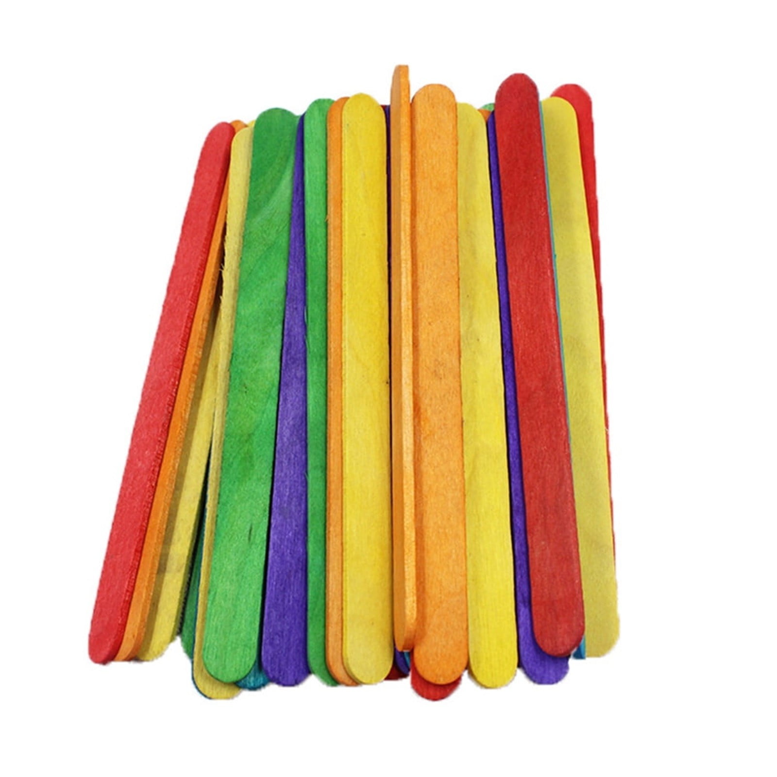 Nksudet 100pc Wooden Craft Sticks Set - Natural Wood Ice Cream Sticks ...