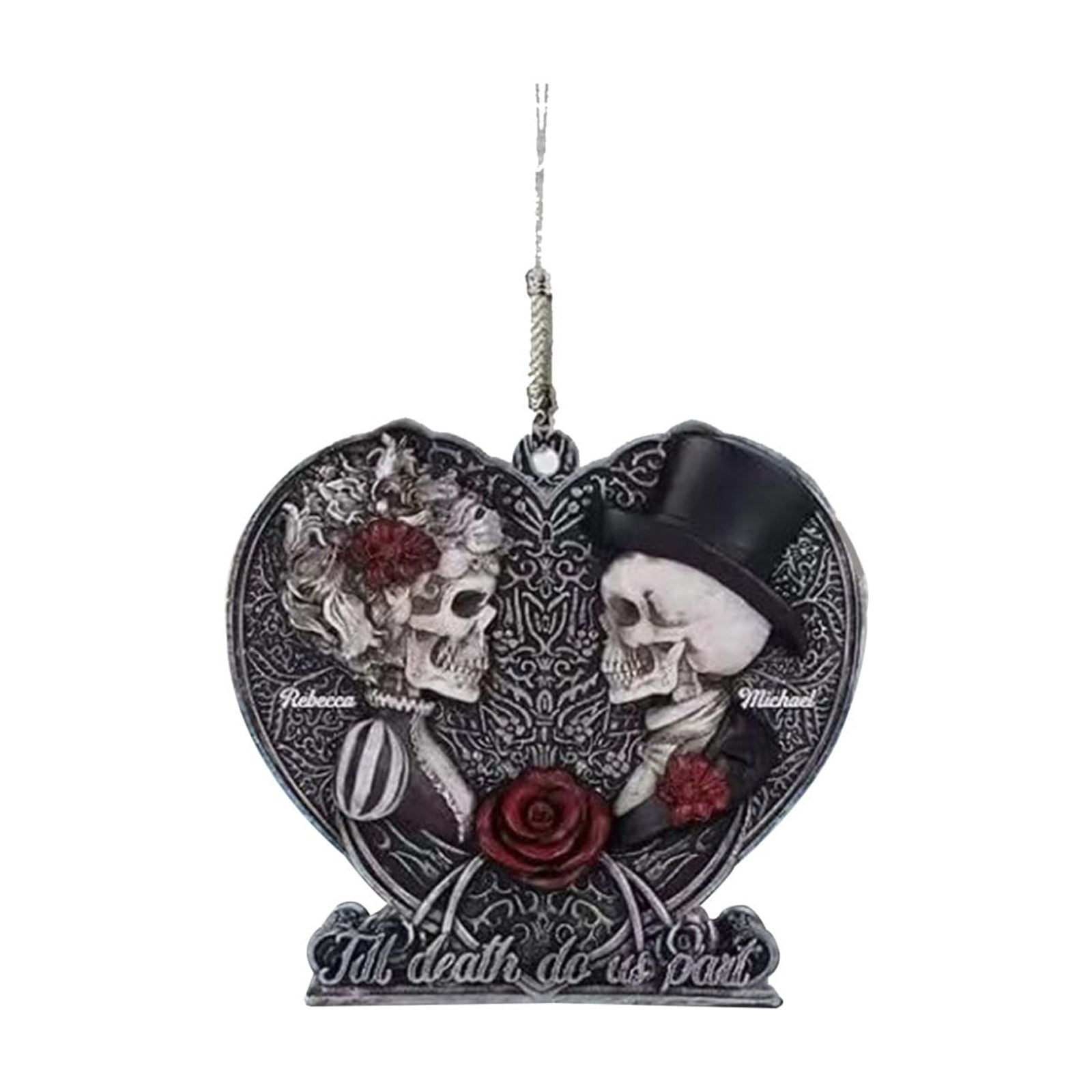 Nksudet Hangs Skeleton Love Heart Acrylic Decoration Halloween Gothic ...