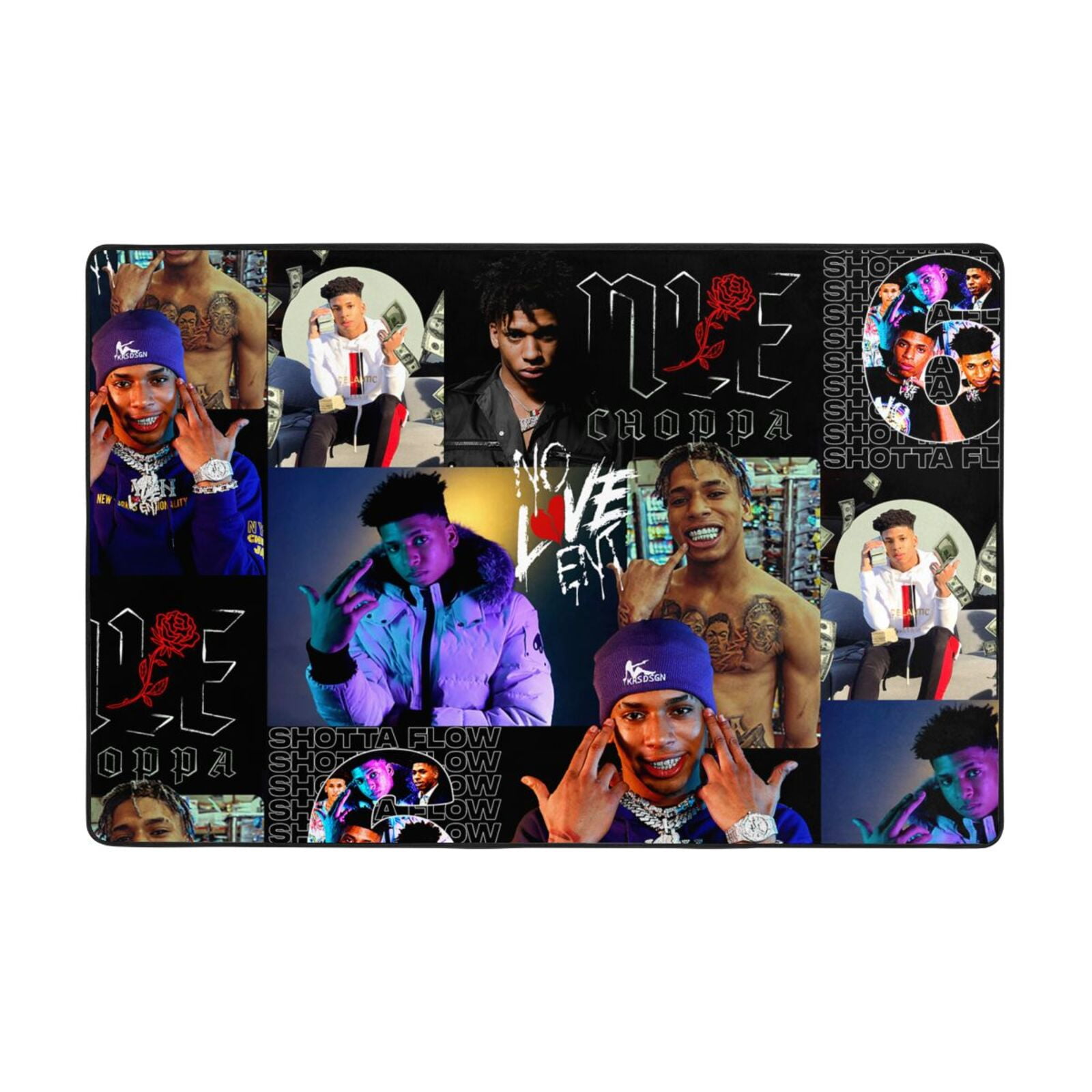 Nle Choppa Rug Non-Slip Locking Edge Carpet Thickened Large Size Door ...