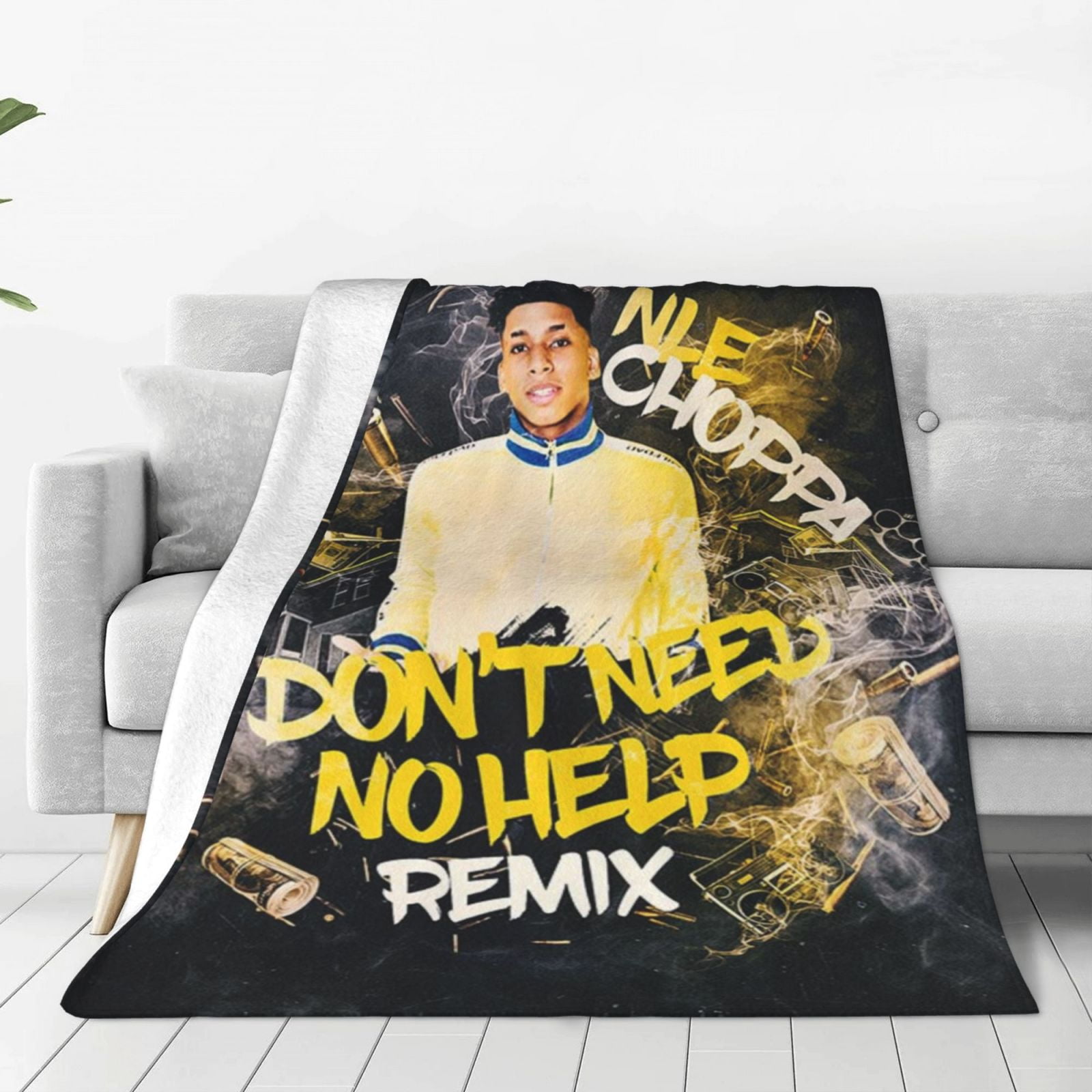 Nle Choppa Ultra-Soft Micro Fleece Blanket Throw All Season Fuzzy ...
