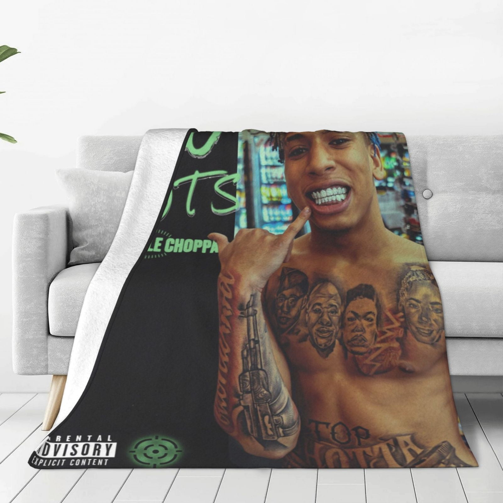 Nle Choppa Ultra-Soft Micro Fleece Blanket Throw All Season Fuzzy ...