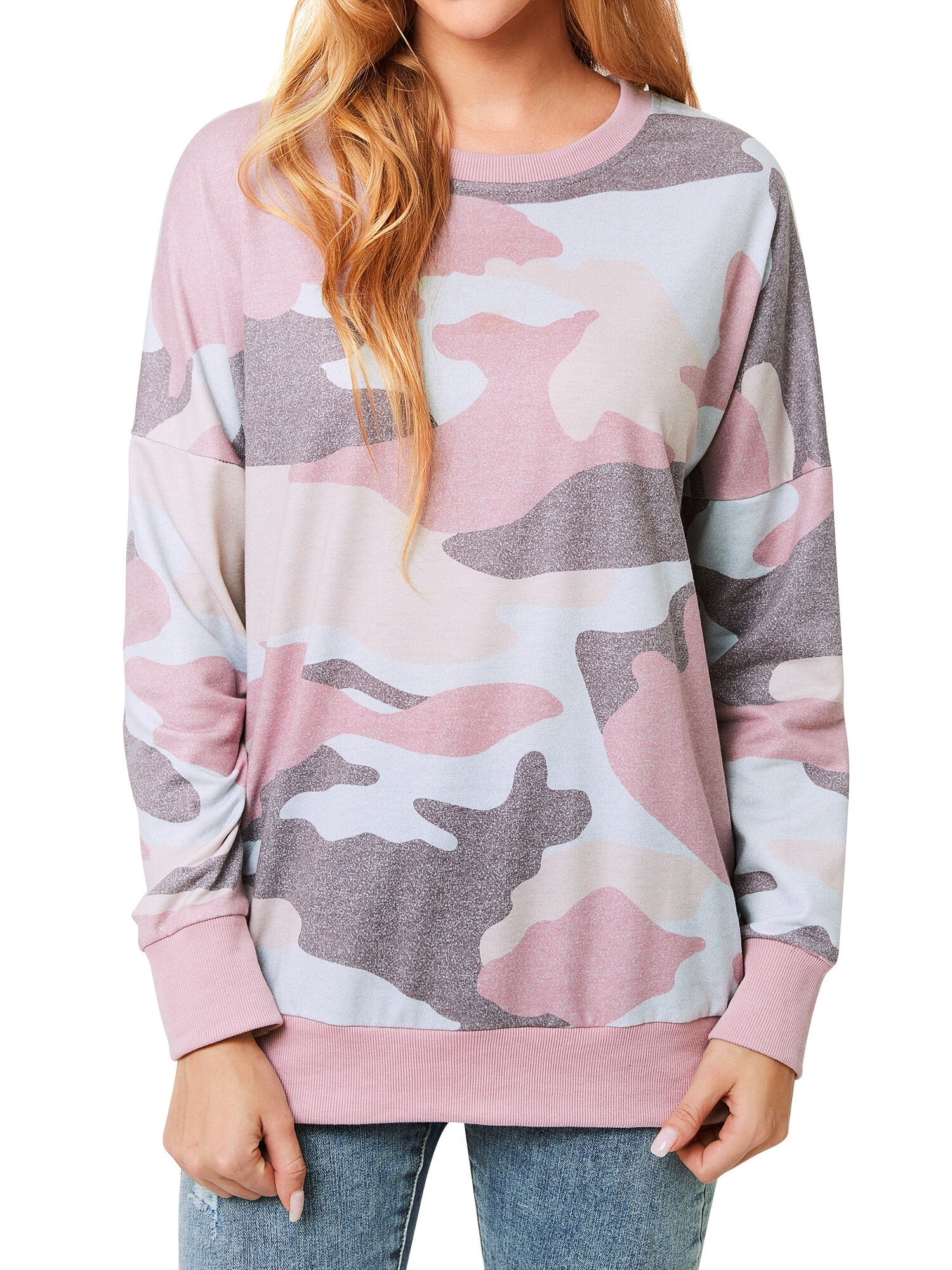 Nlife Women's Long Sleeve Camouflage Print Tops,S - Walmart.com