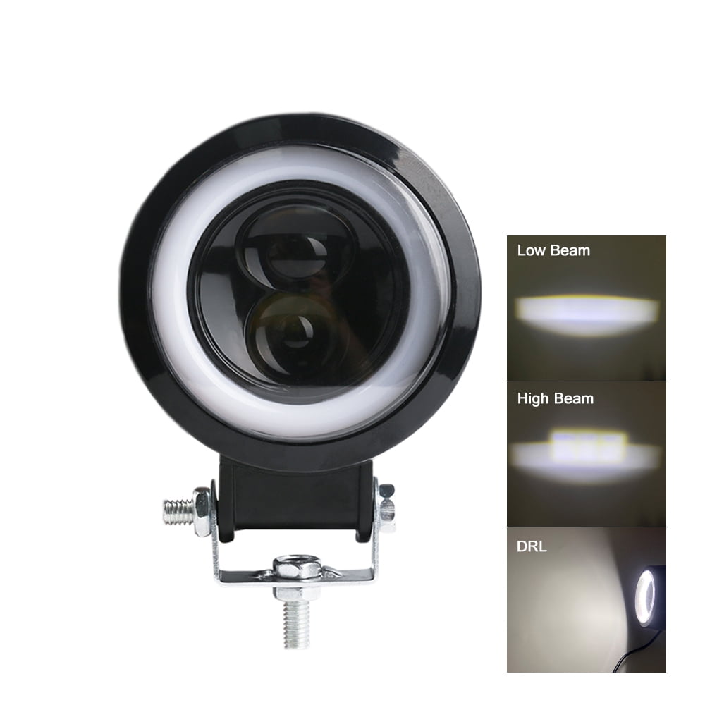 Nlpearl Car 3 Inch Round LED Work Light Spot Light Halo Angel Eye 12V ...