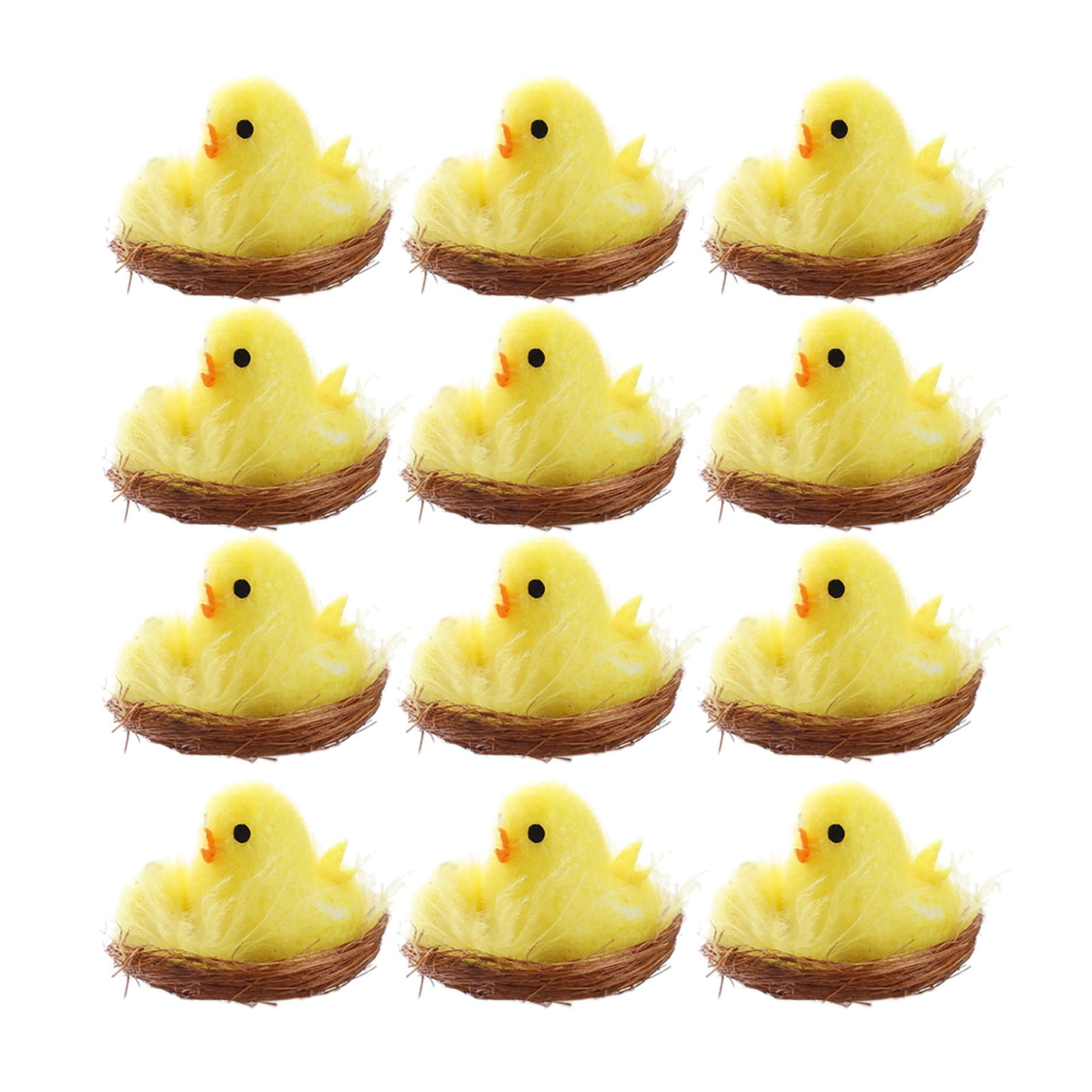 Nlsdqey 12 Pieces Easter Furss Chicks Fluffy Chicks Soft Plush Toys ...