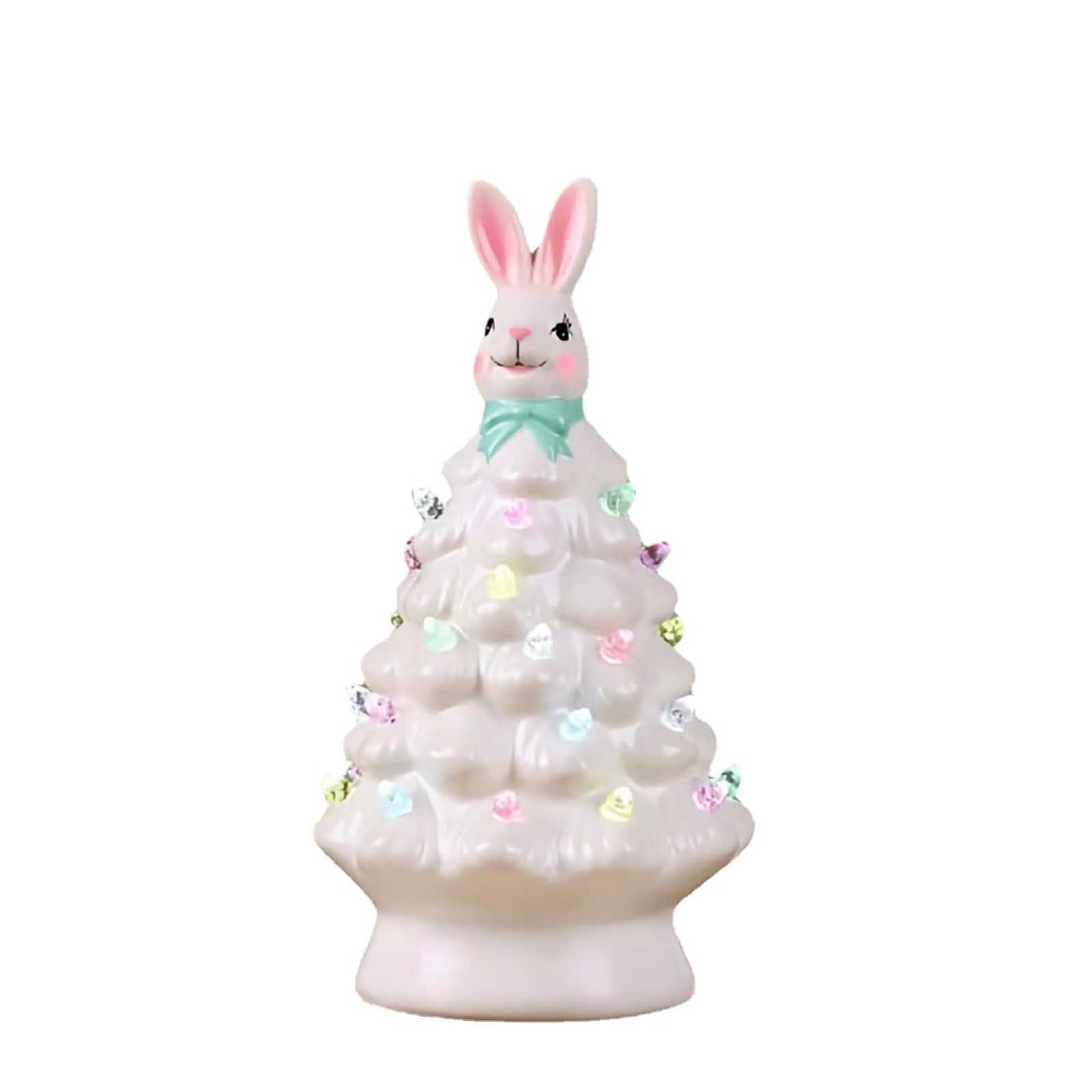 Nmdmisc 2025 Newly Lighted Easter Bunny Resin Tabletop Tree 6inch Pre ...