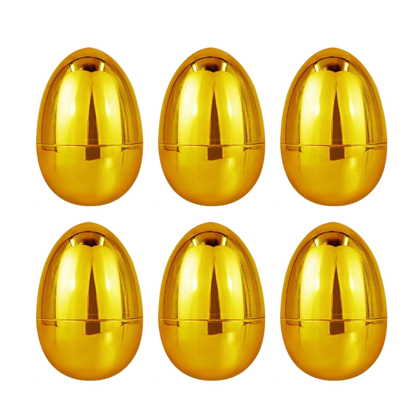 Nmdmisc 6Pcs Shiny Golden Metallic Easter Eggs 2.3" in Gold Color for ...