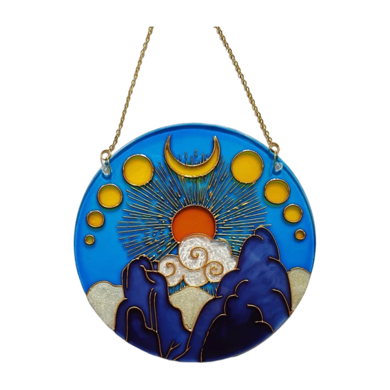 Nmdmisc Acrylic Moon Sun Cloud Suncatcher Ornament,Sun and Moon Acrylic ...